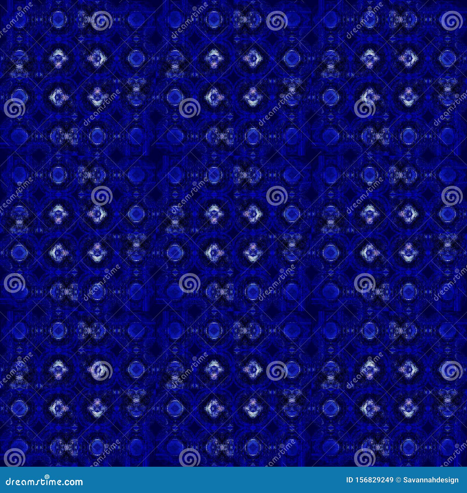 Seamless Regular Circles and Diamond Pattern Dark Blue and Black Stock ...