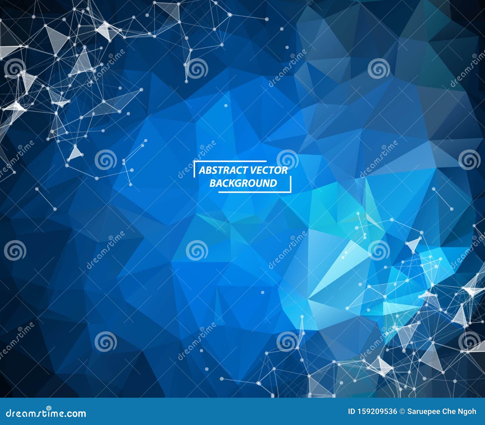 Abstract Geometric Dark Blue Polygonal Background Molecule and ...