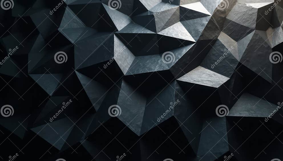 Abstract Geometric Dark Surface with Sharp Edges Stock Photo - Image of ...