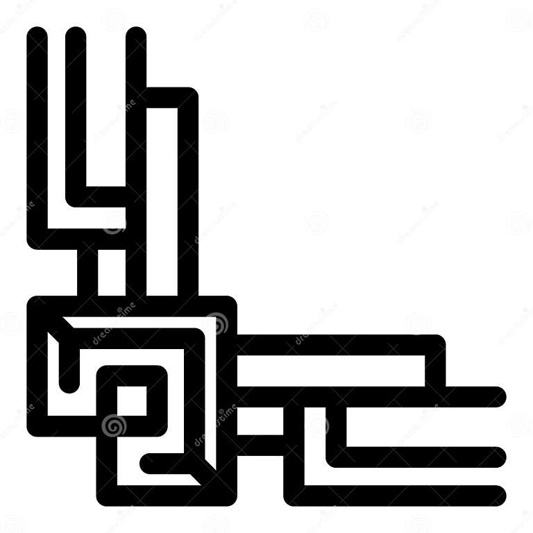 Abstract Geometric Design Element Forming a Right Angle Corner Stock ...