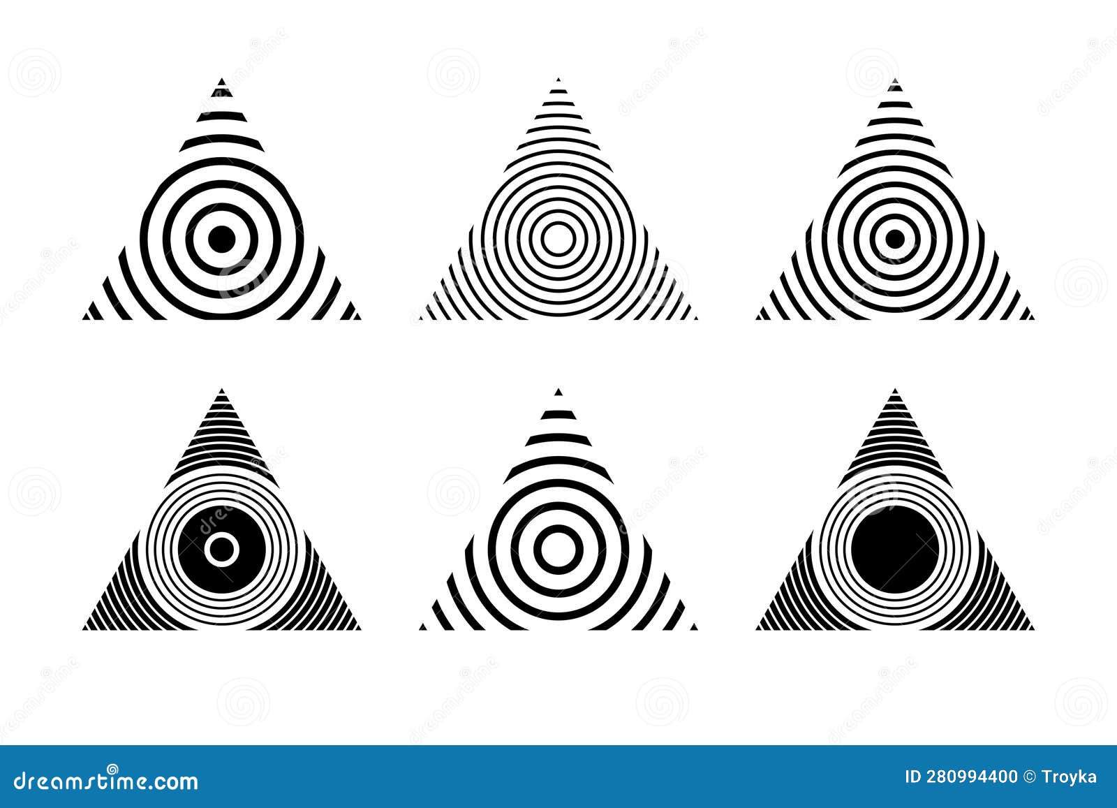 Abstract Geometric Design Elements in Triangle Shape with Target ...