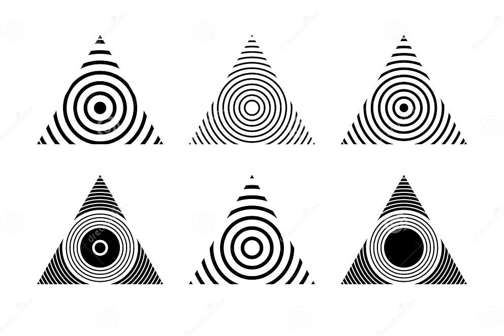 Abstract Geometric Design Elements in Triangle Shape with Target ...