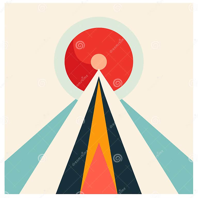 Abstract Geometric Design Features Concentric Circles Dynamic ...