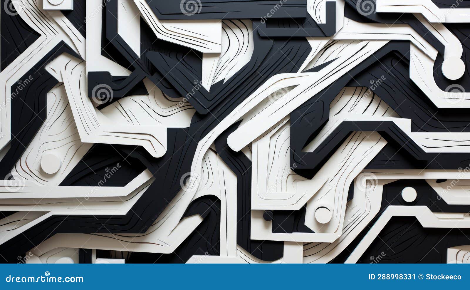 Modern Art Wall with Layered Complexity and Detailed Compositions Stock ...