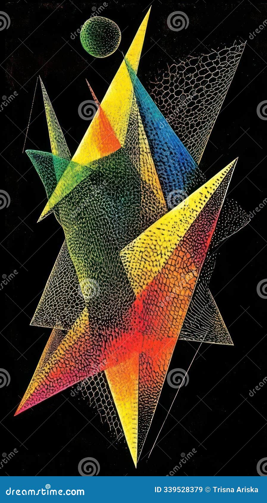 Abstract Geometric Design Featuring Vibrant Colors and Sharp Angles on ...