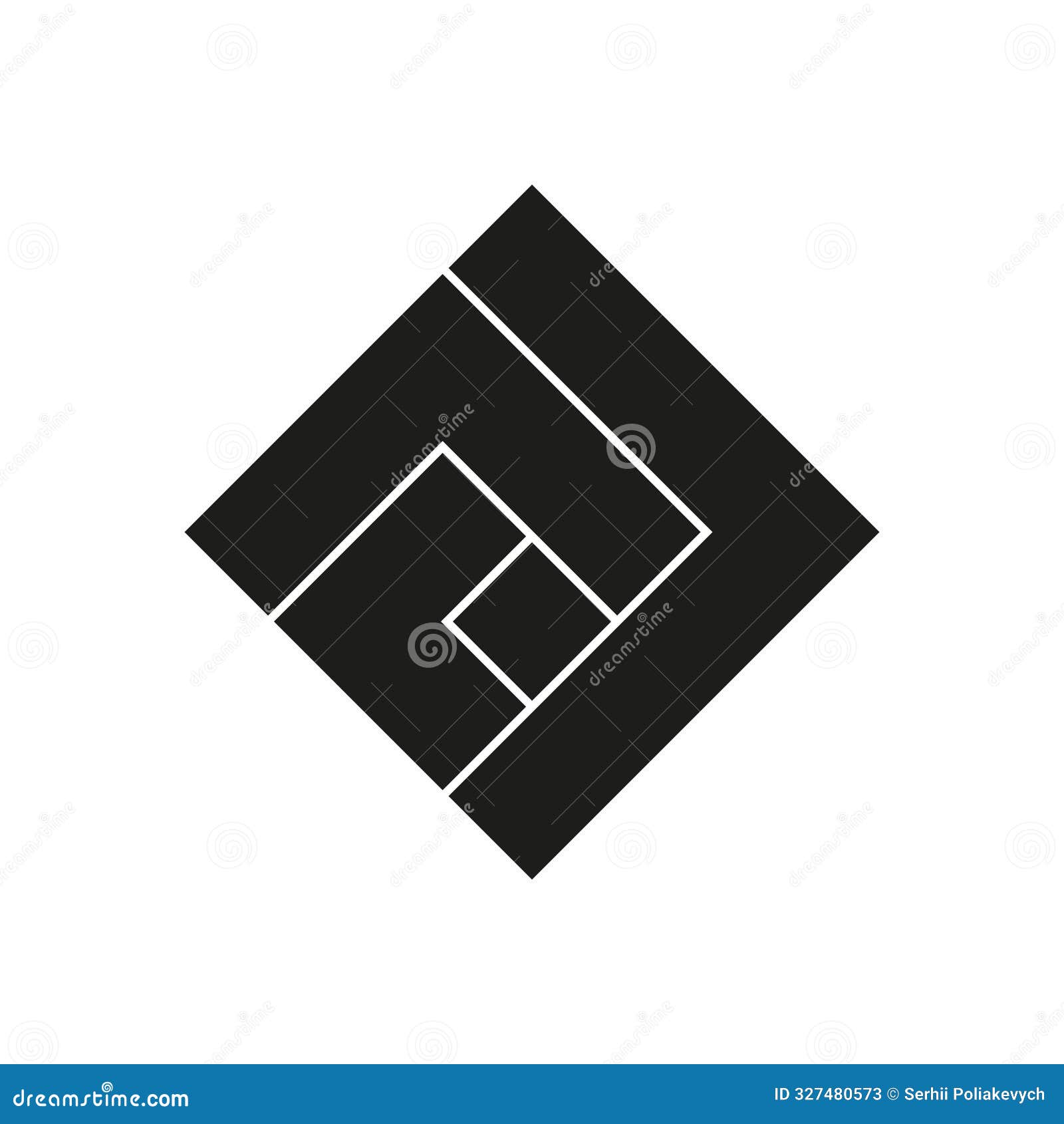 Abstract Geometric Design. Interlocking Squares. Black and White ...