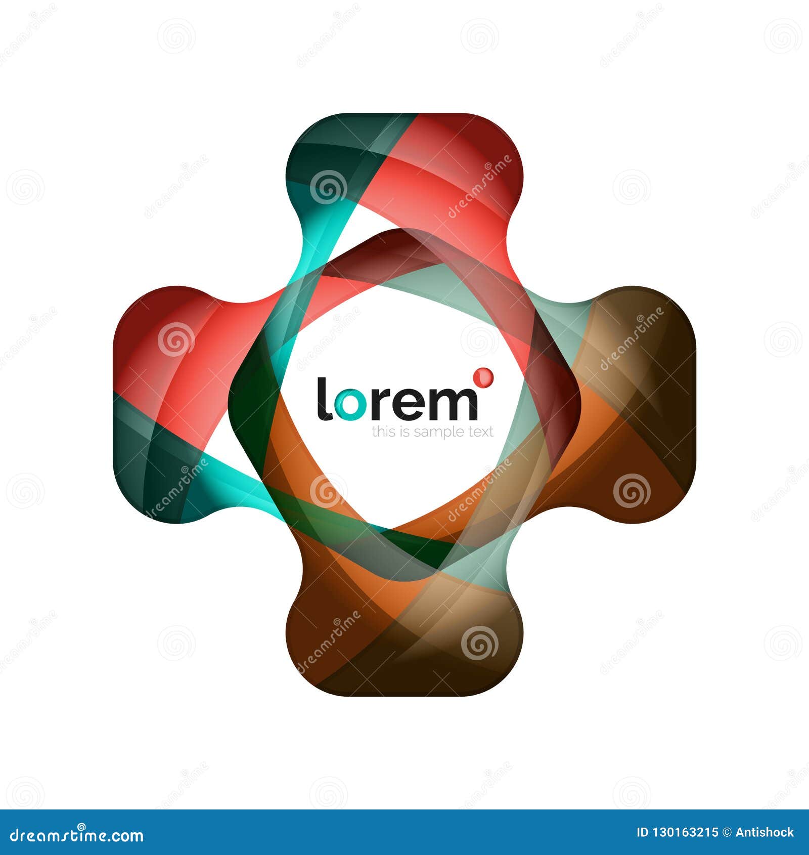 Abstract Geometric Design Logo Made of Flowing Elements Stock Vector ...