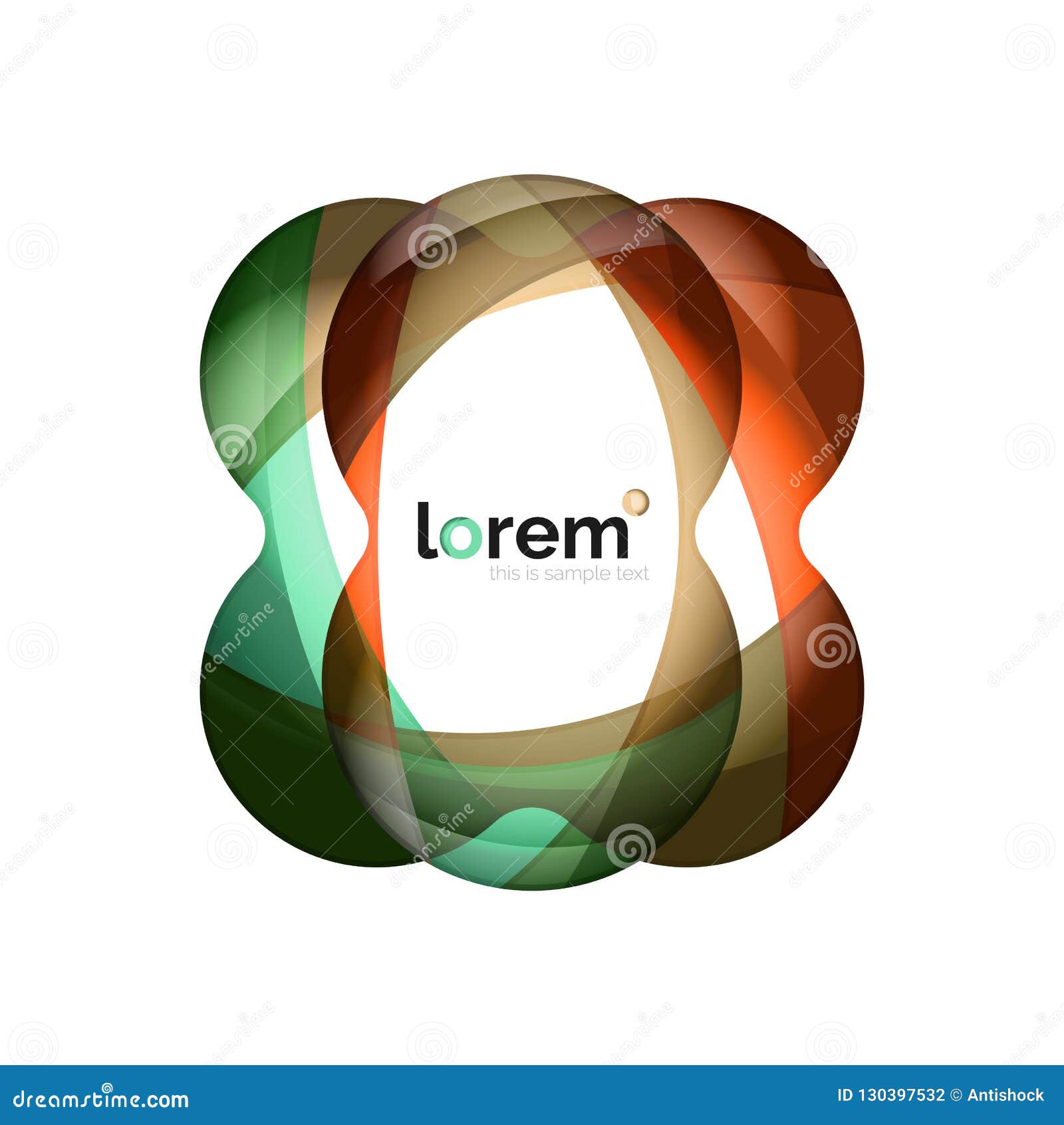 Abstract Geometric Design Logo Made of Flowing Elements Stock Vector ...