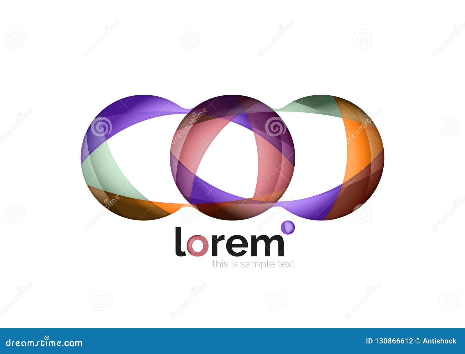Abstract Geometric Design Logo Made of Flowing Elements Stock Vector ...