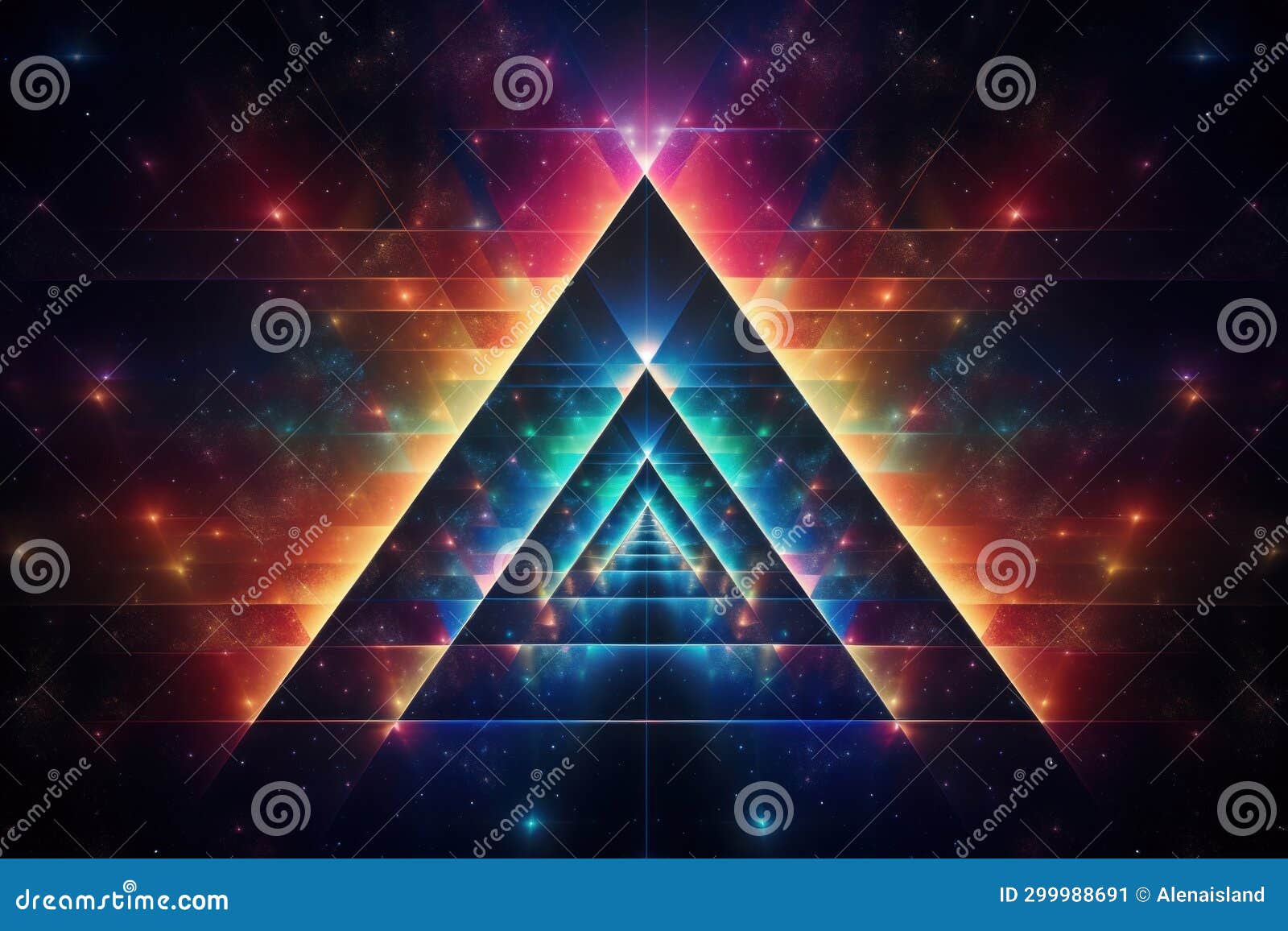 Abstract Geometric Design in Space, Features Diamond Shape with ...