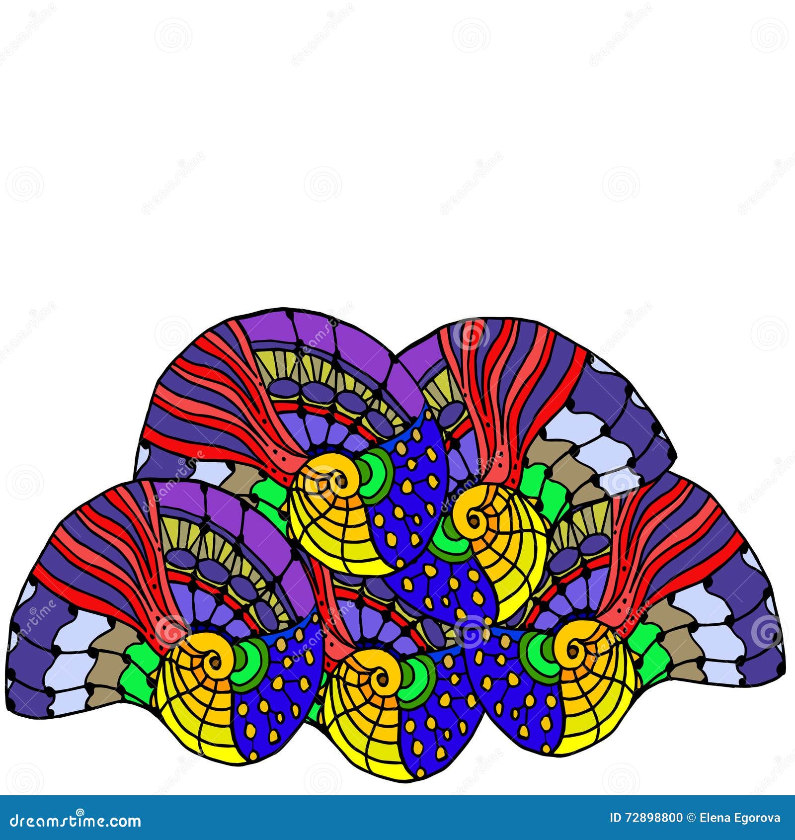 Abstract Geometric Doodle Pattern on a White Background Stock Vector ...