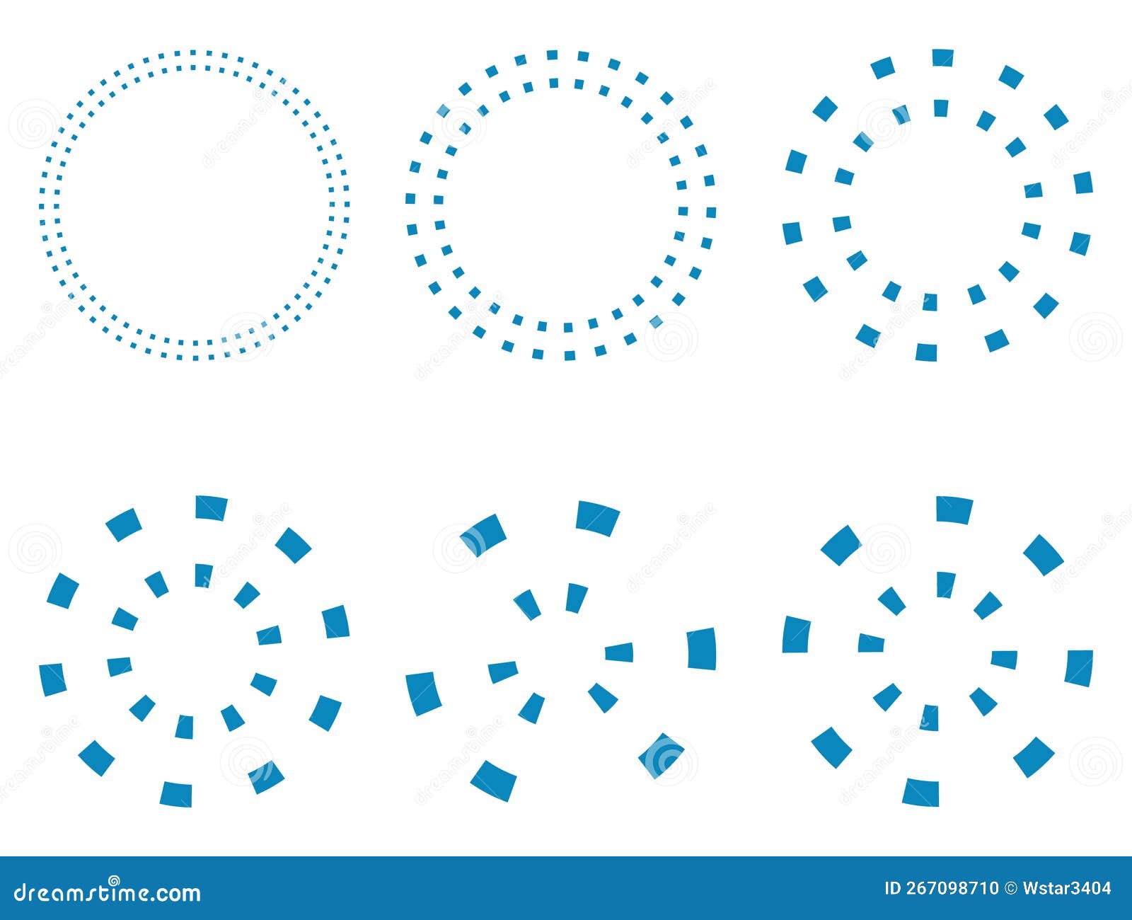 Abstract Geometric Dotted Circle Round Shaped Frames Set Stock Vector ...