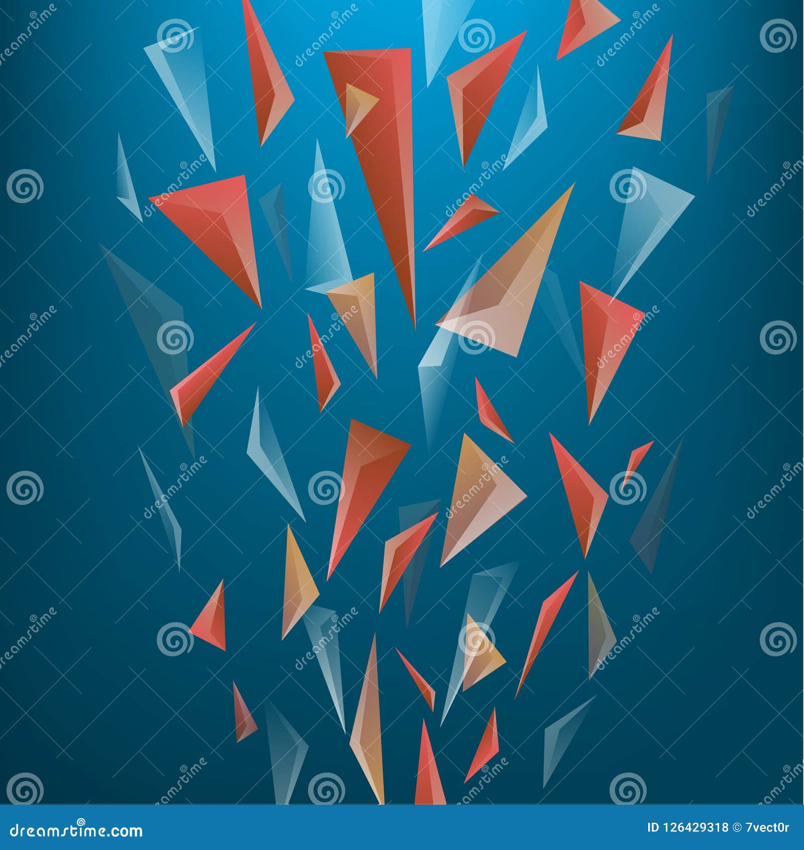 Abstract Geometric Dynamic Falling Triangle Shapes Banner Stock Vector ...