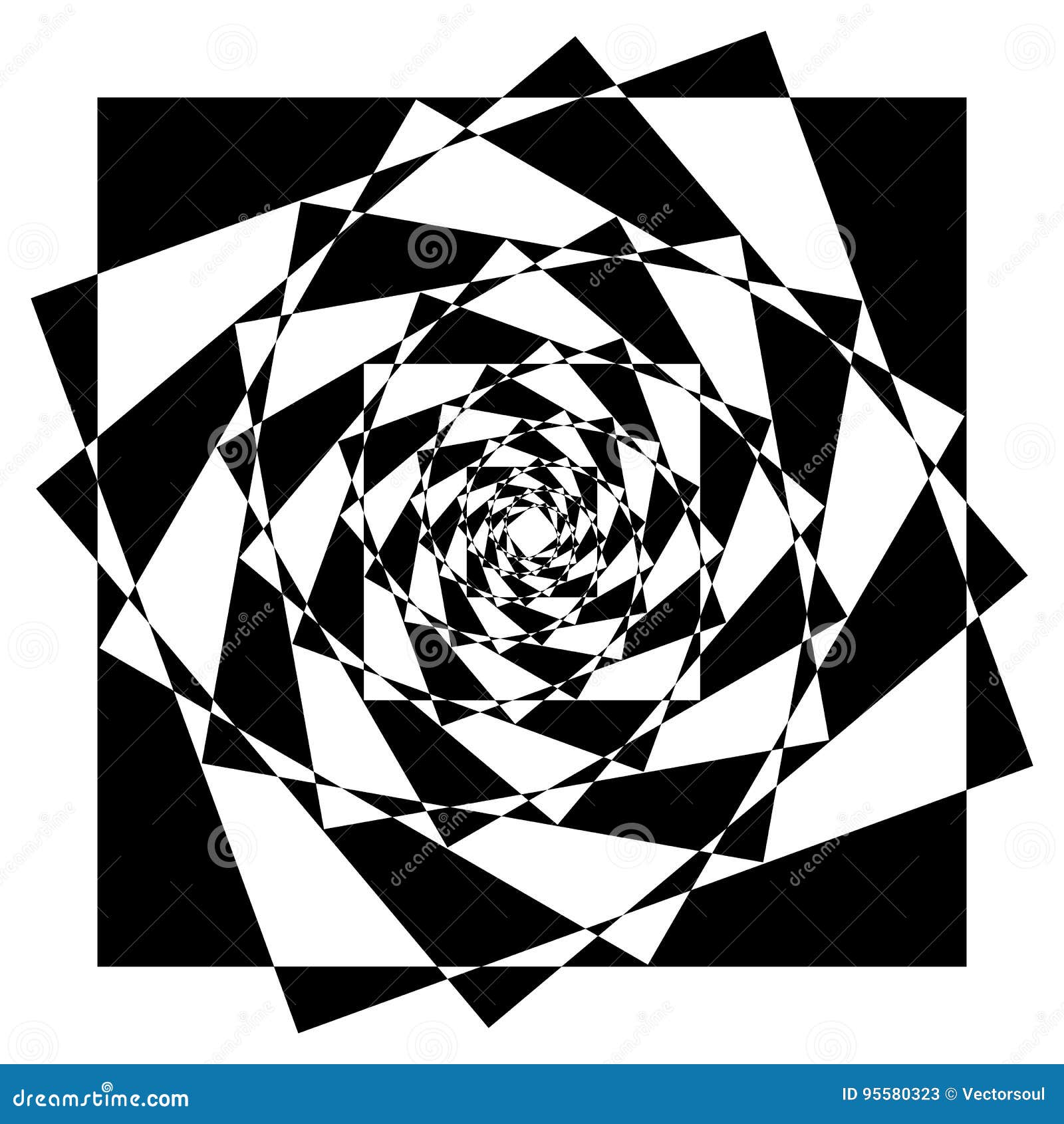 Abstract Geometric Element with Inward Rotating Squares. Overlap Stock ...