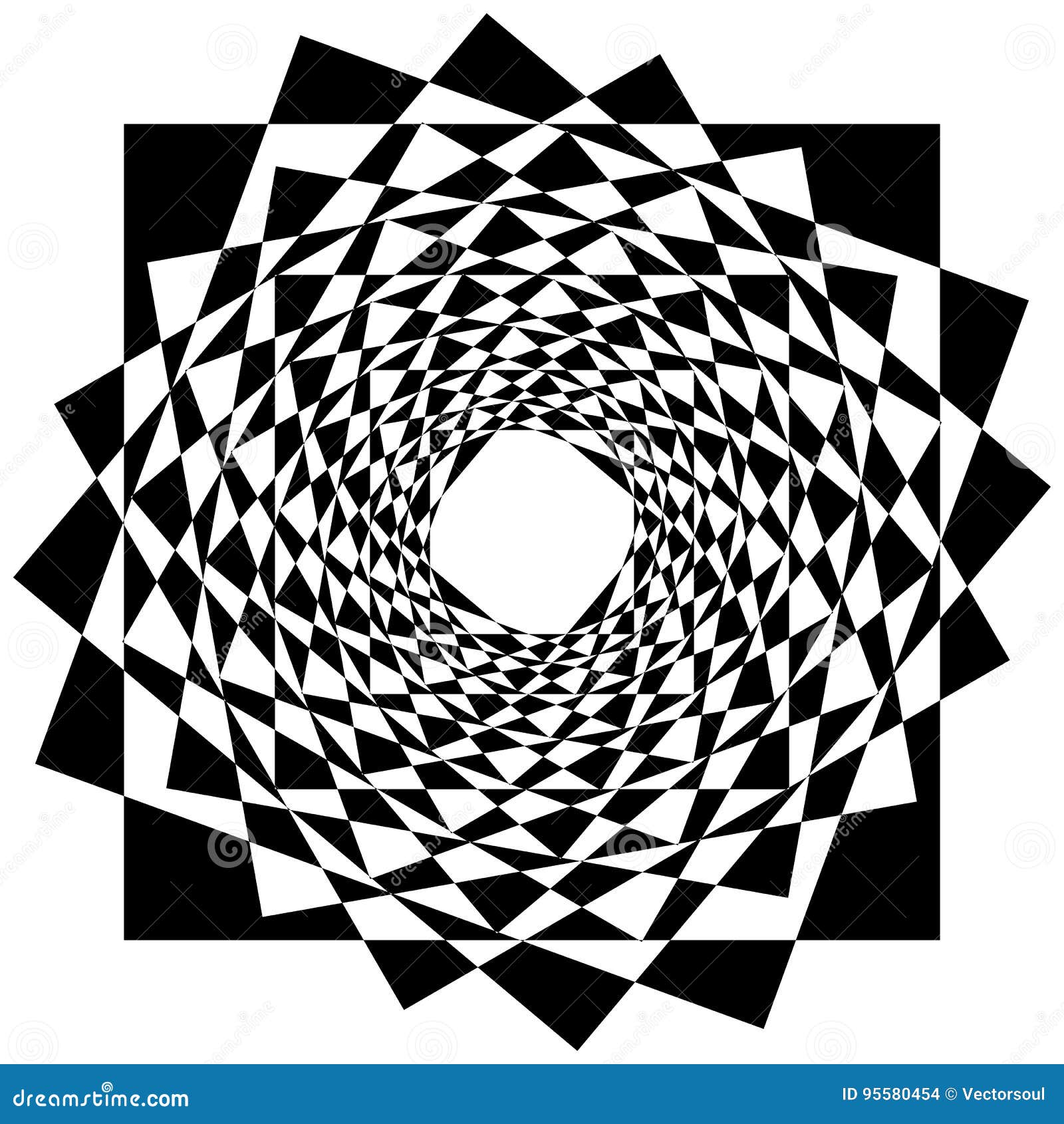 Abstract Geometric Element with Inward Rotating Squares. Overlap Stock ...