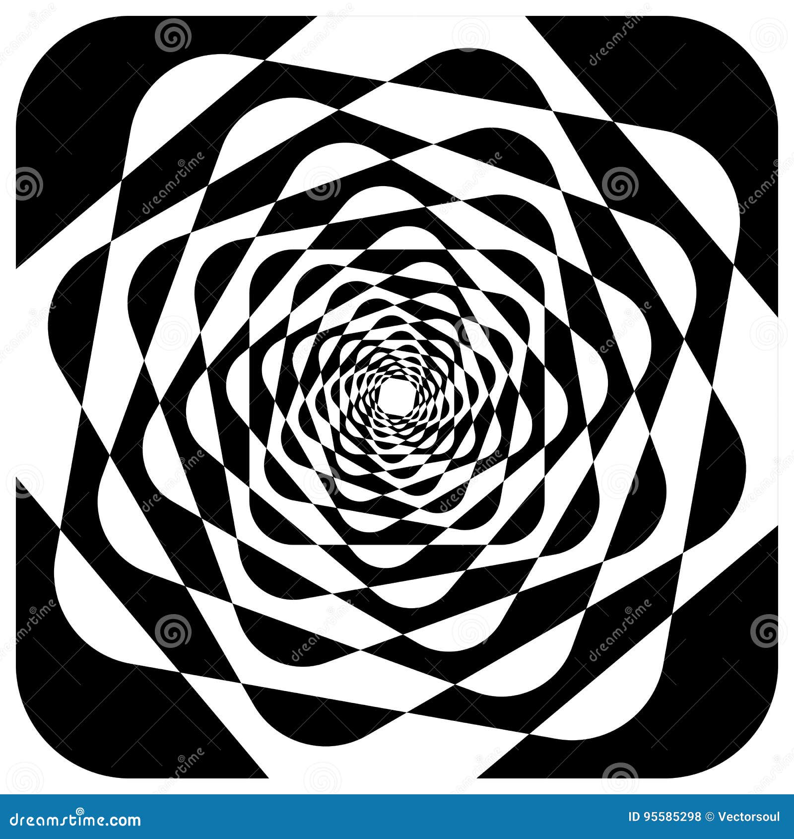 Abstract Geometric Element with Inward Rotating Squares. Overlap Stock ...