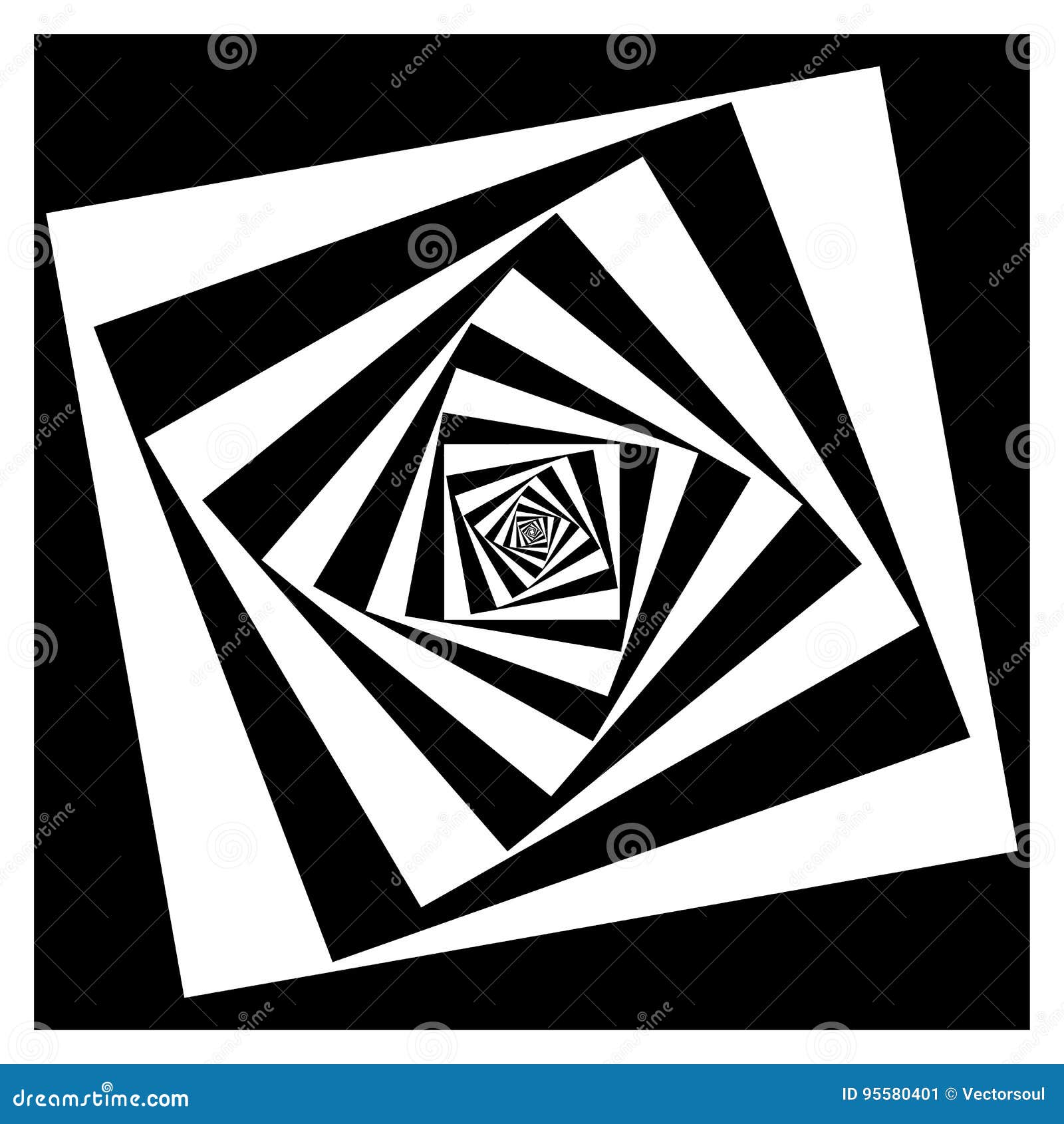 Abstract Geometric Element with Inward Rotating Squares. Stock Vector ...