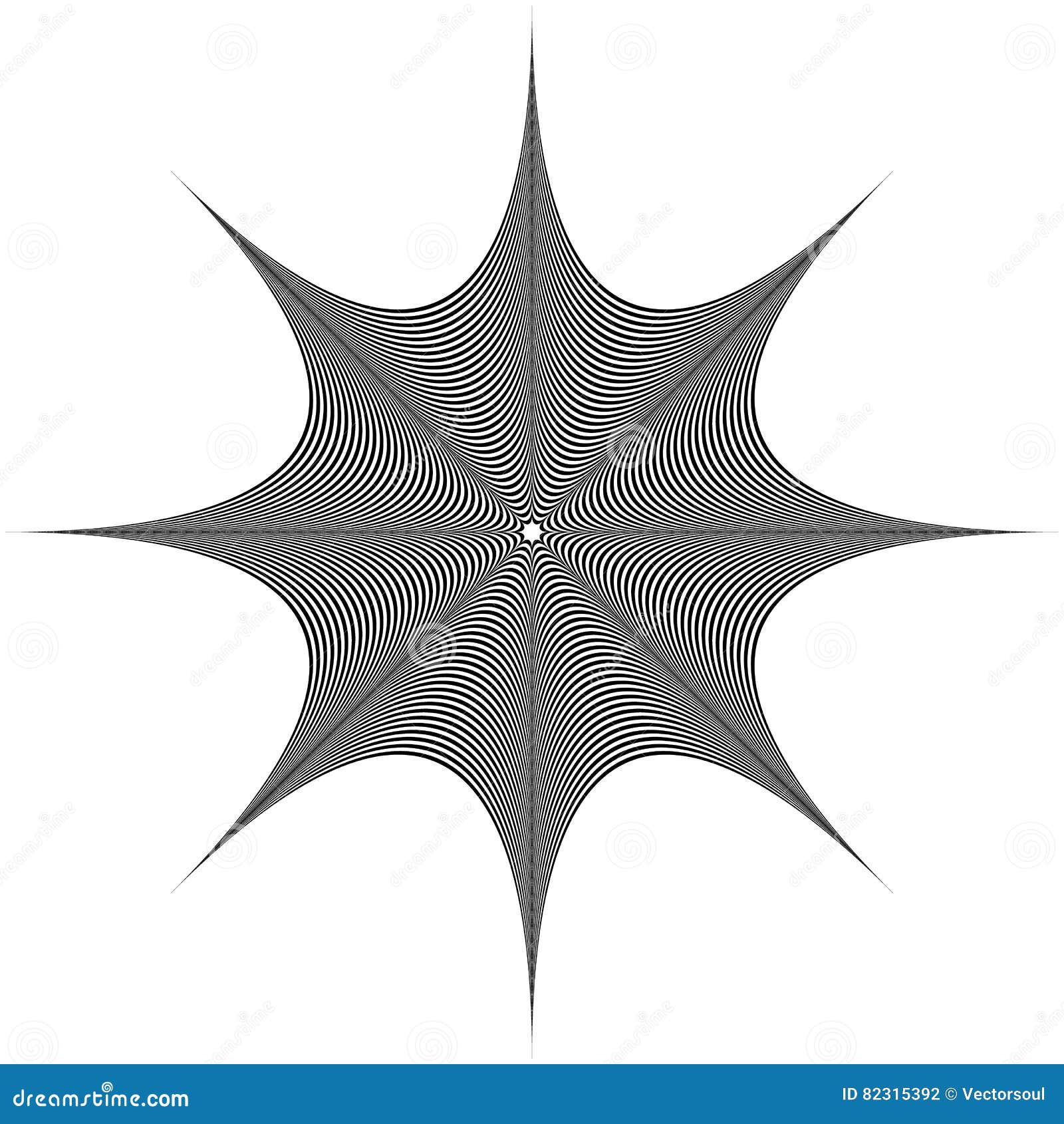 Abstract Geometric Element. Rotating Shape of Radial Lines with Stock ...