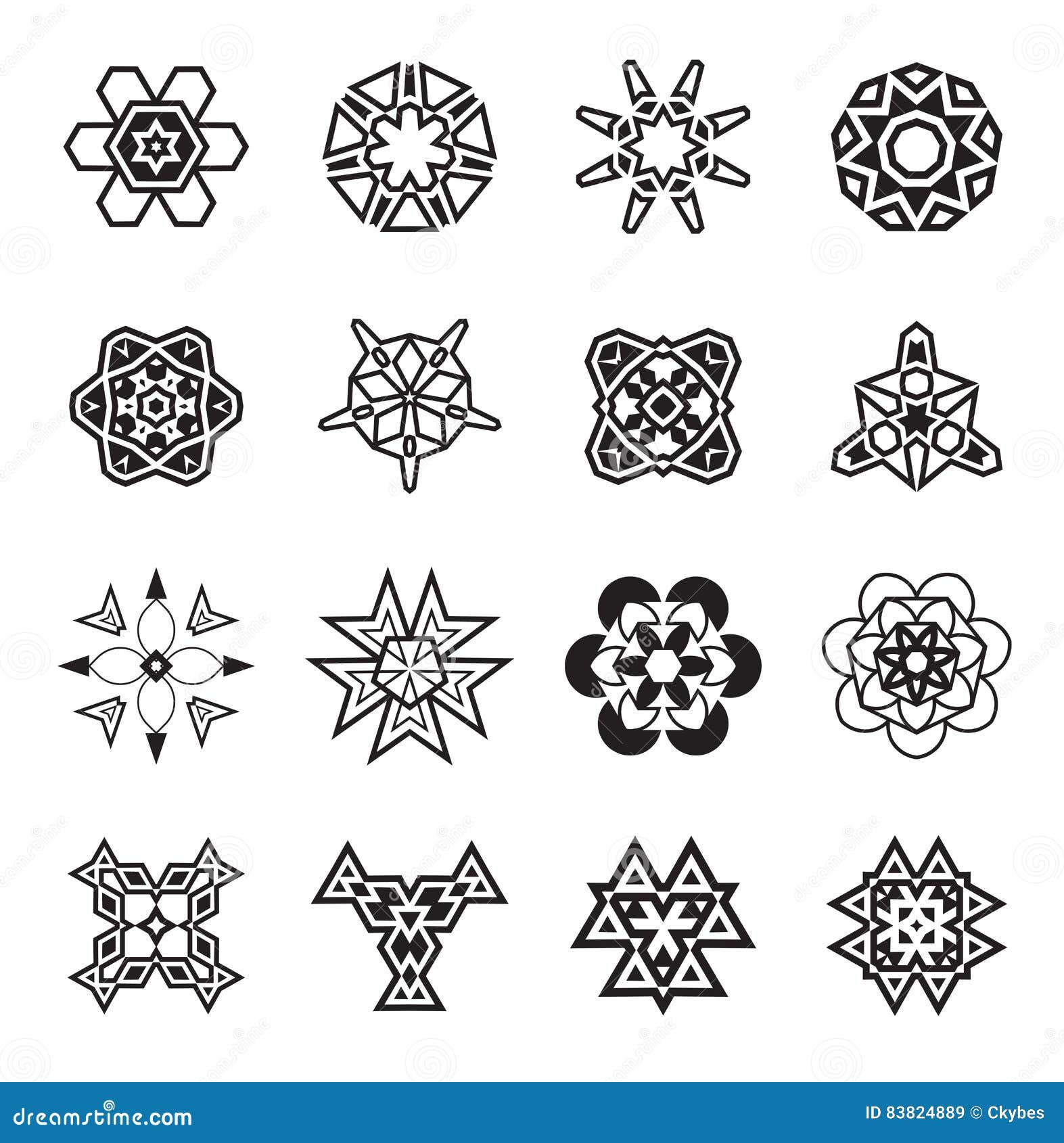 Abstract Geometric Elements, Pattern Ethnic Aztec or Maya Vector Stock ...