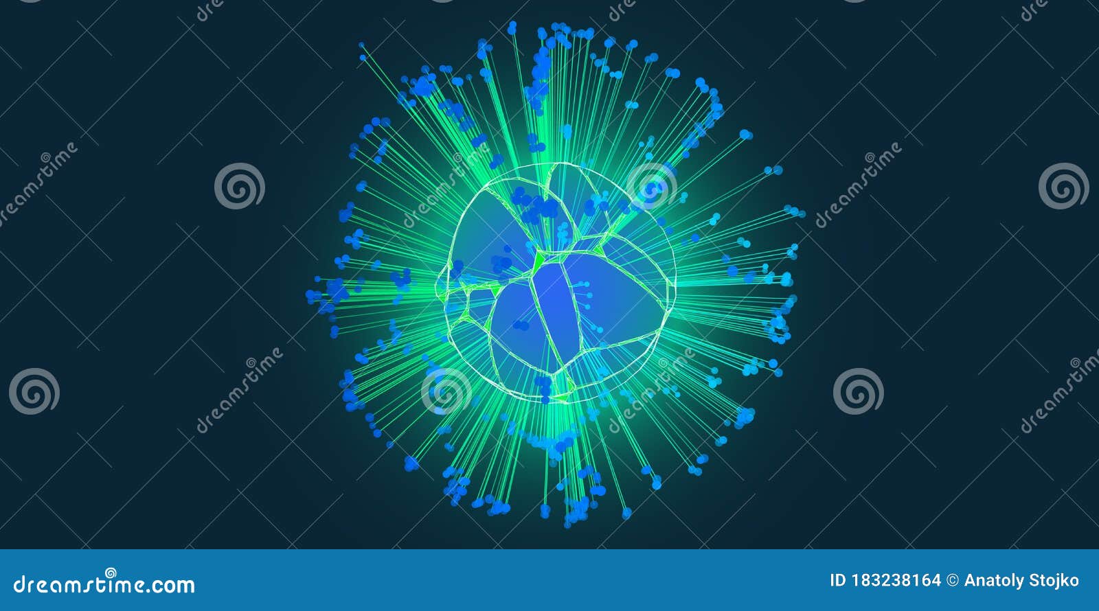 Abstract Geometric Explode with Connected Lines Connected Dots. Vector ...