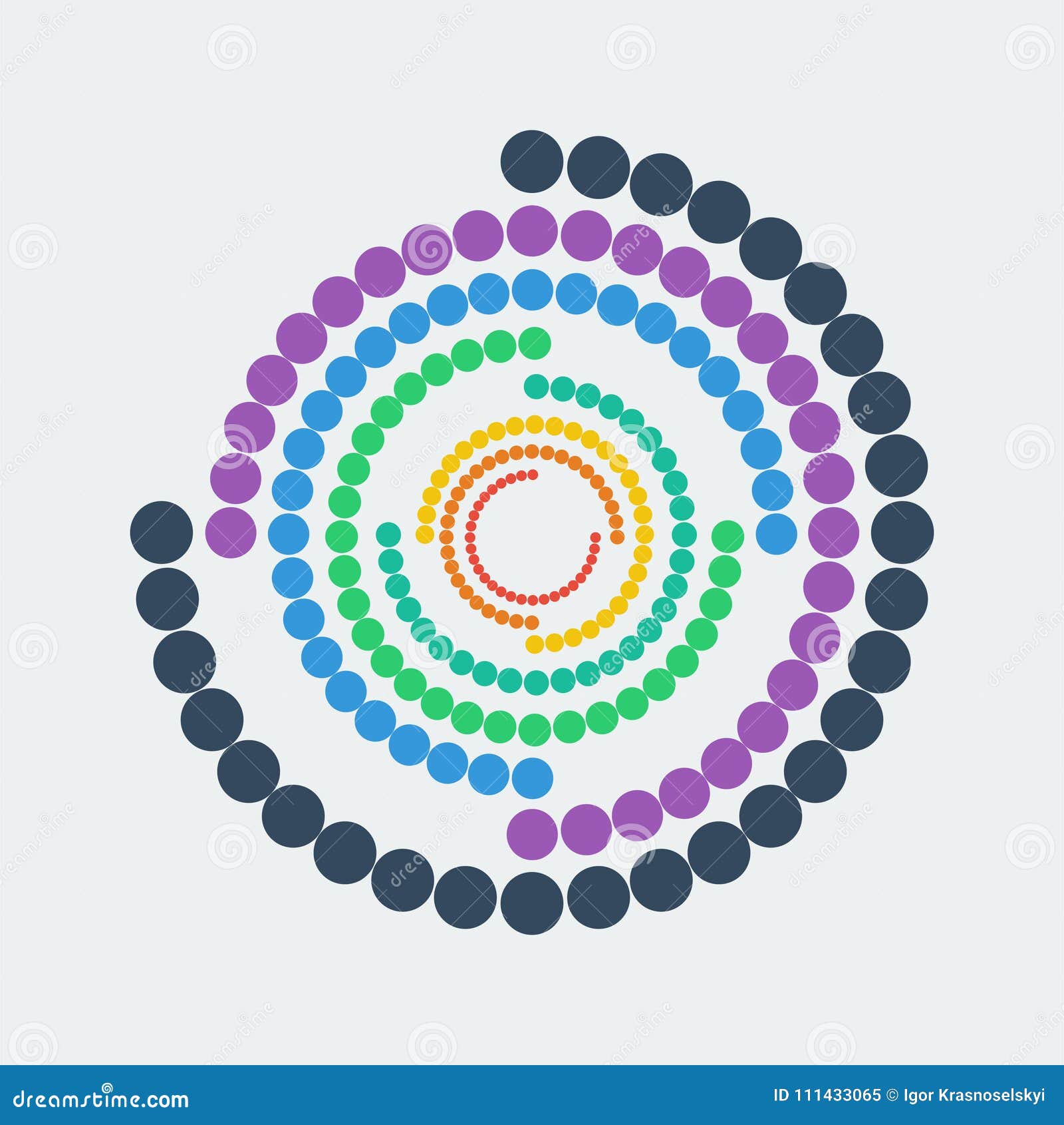 Abstract Geometric Figure. Colorful Dots in Circle Stock Vector ...