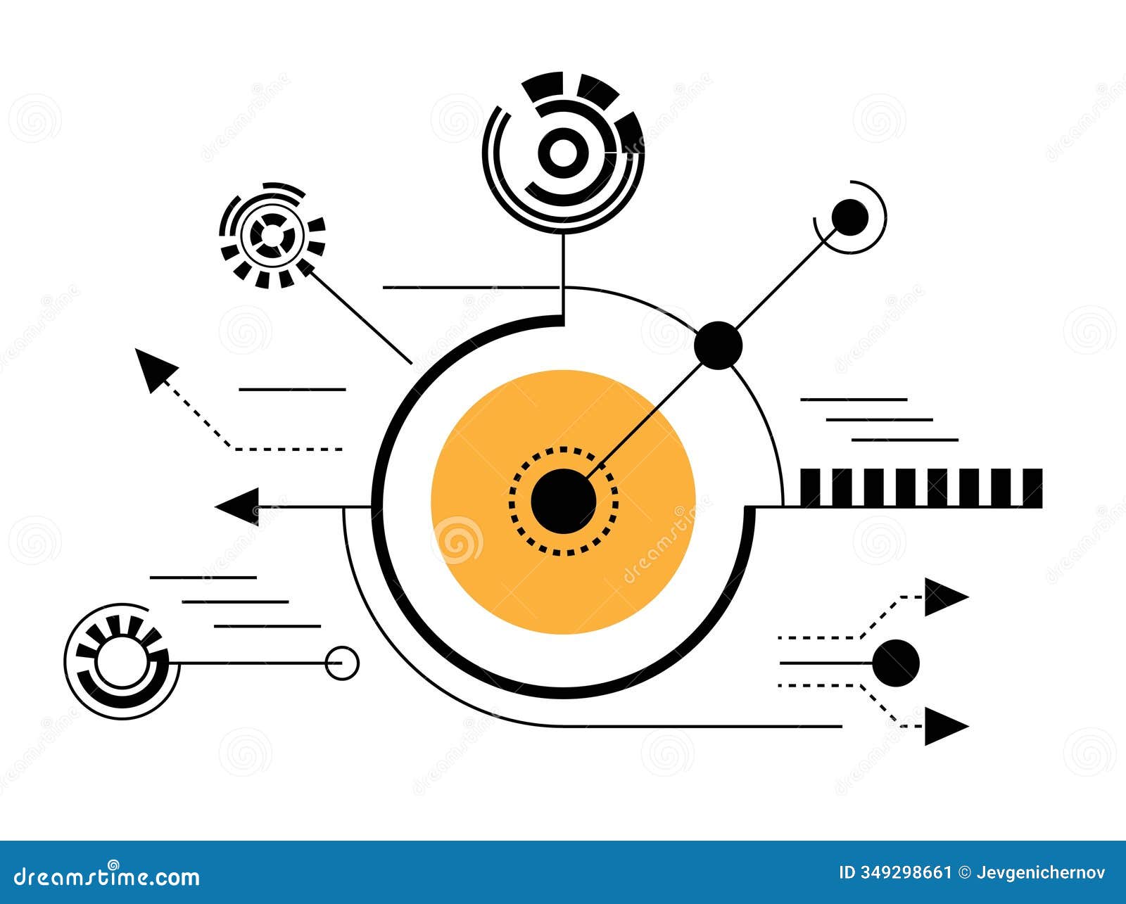 Abstract Geometric Figures Technology Background Line Art 1 Stock ...
