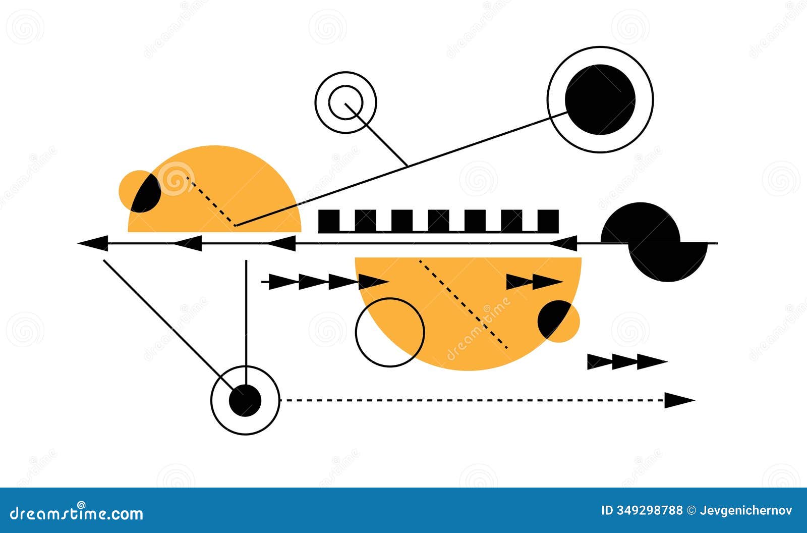 Abstract Geometric Figures Technology Background Line Art Stock Vector ...