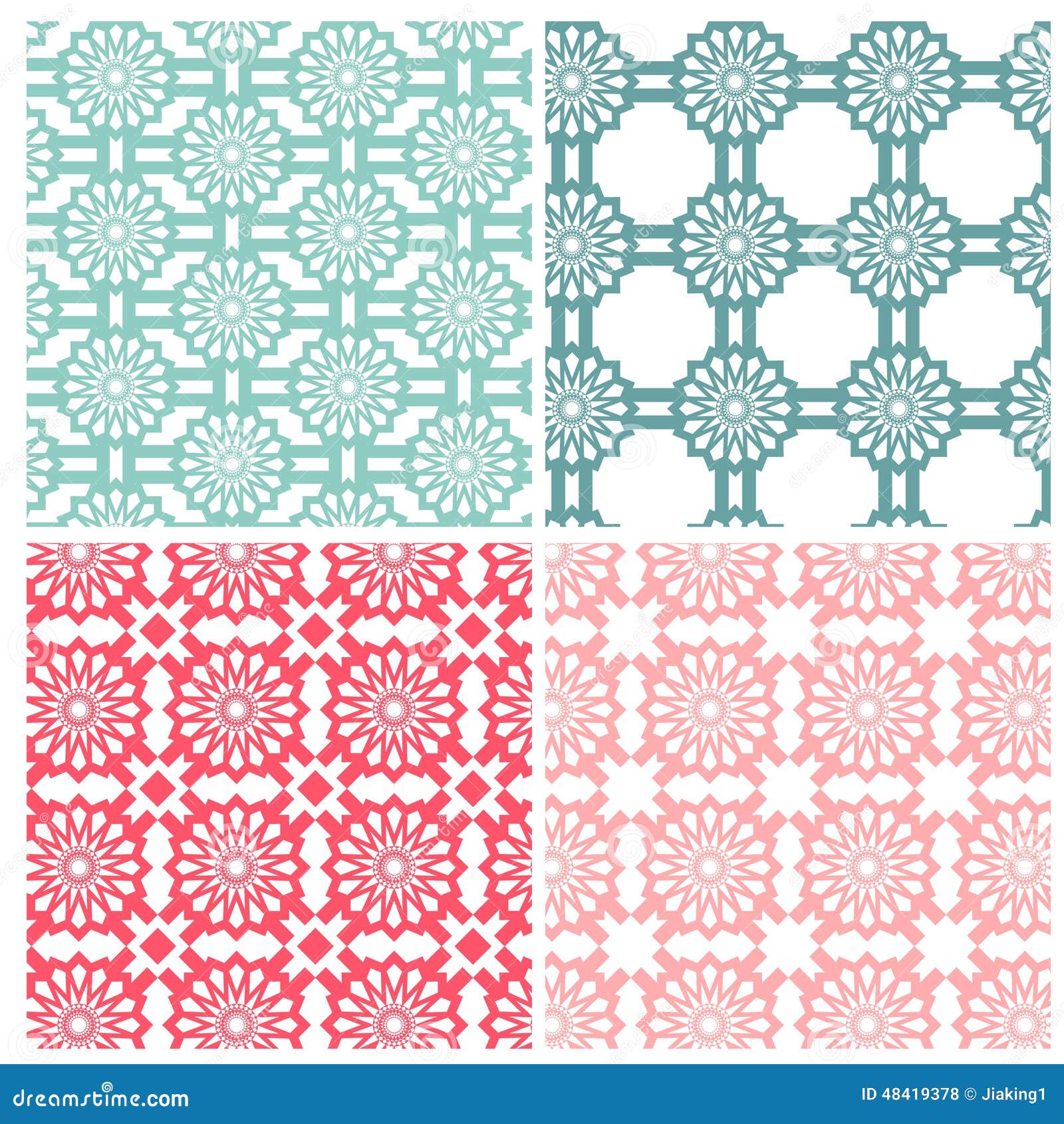 Abstract Geometric Flower Patterns Stock Vector - Illustration of ...