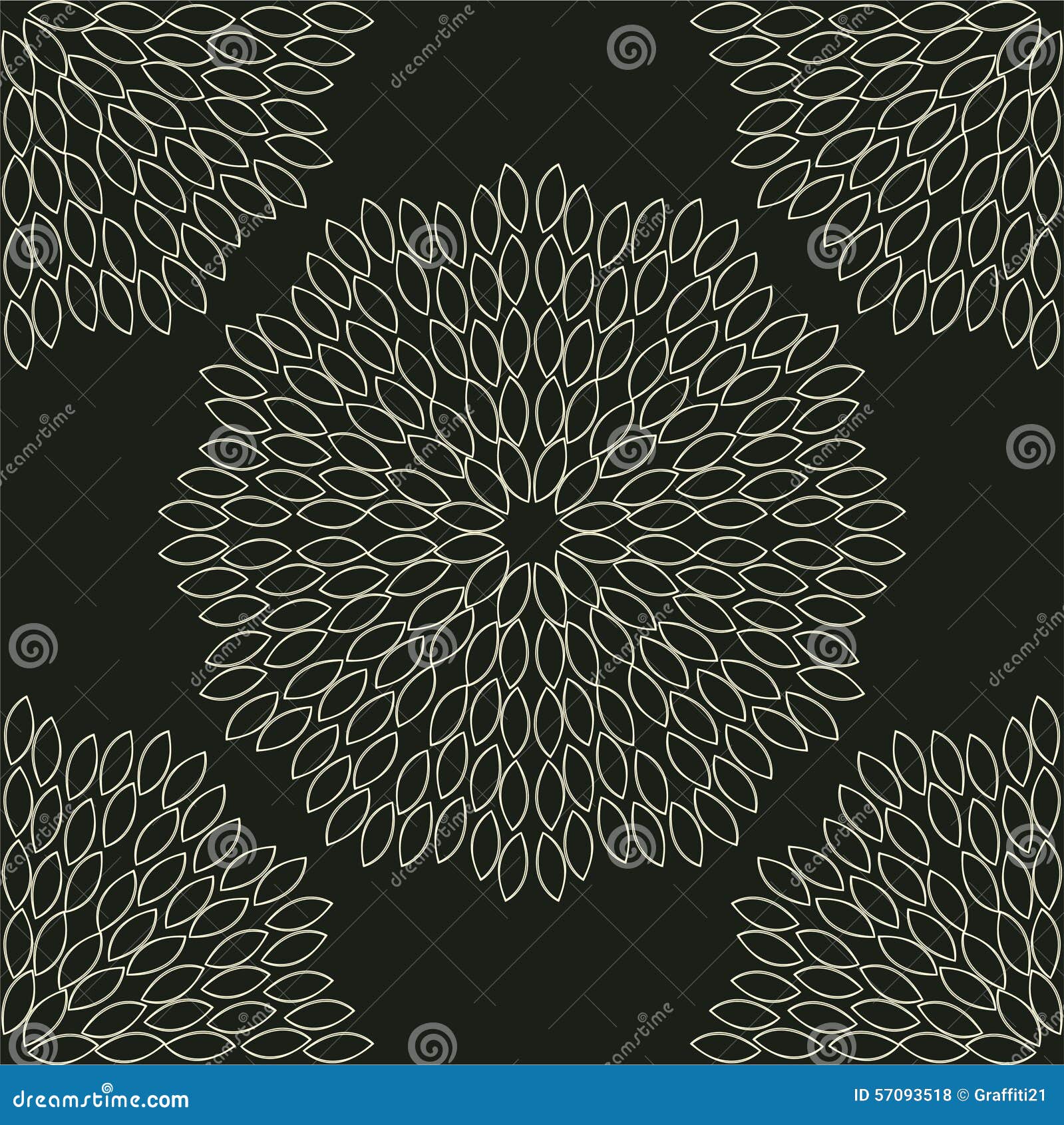 Abstract Geometric Flowers Seamless Pattern. Floral Background Stock ...