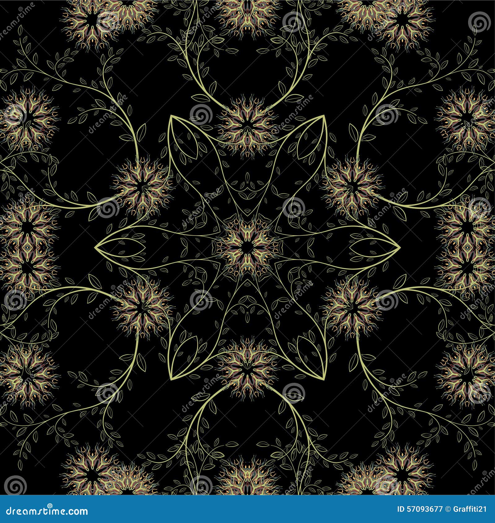 Abstract Geometric Flowers Seamless Pattern. Floral Background Stock ...