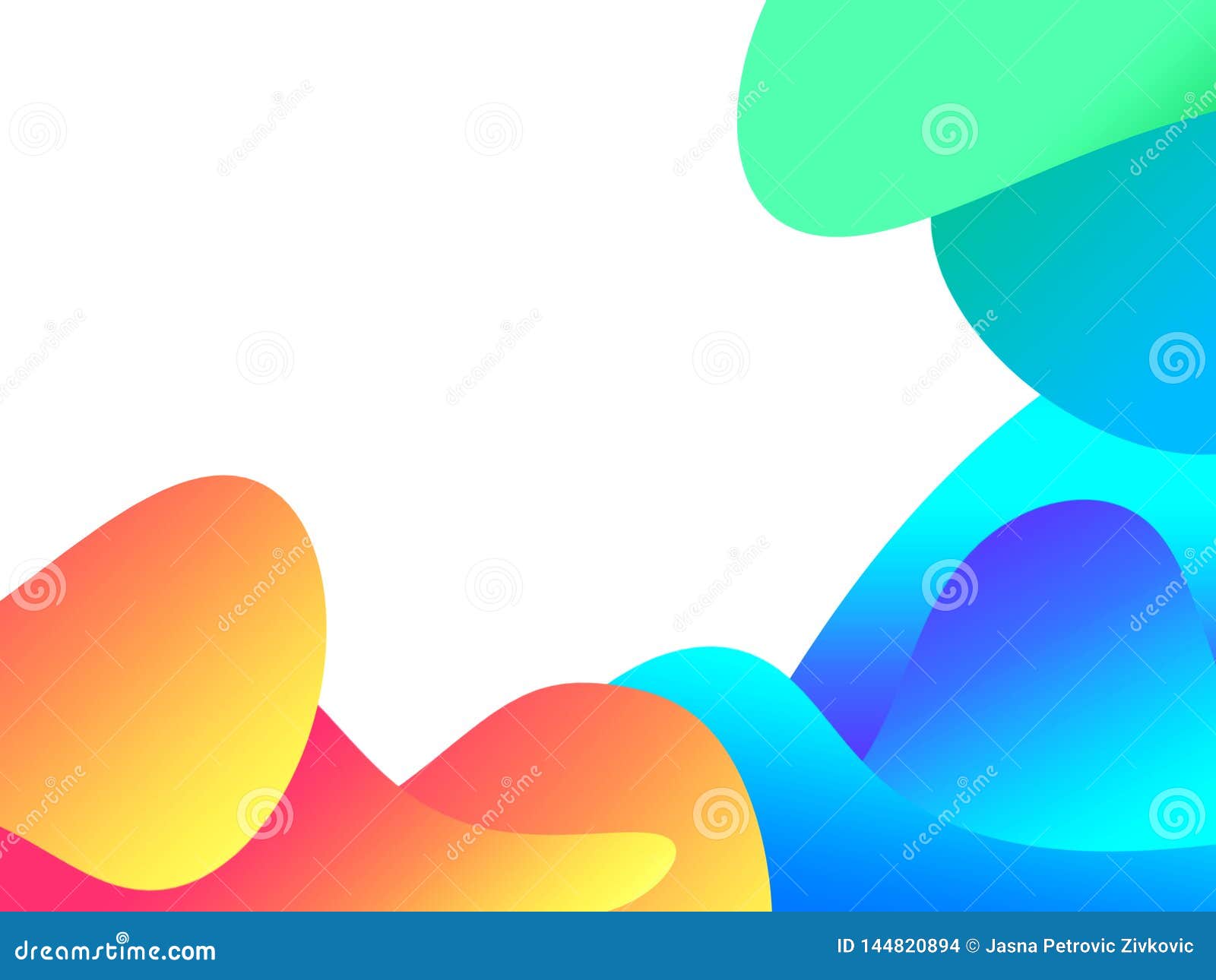 Abstract Geometric Flowing Liquid Shapes Stock Illustration ...