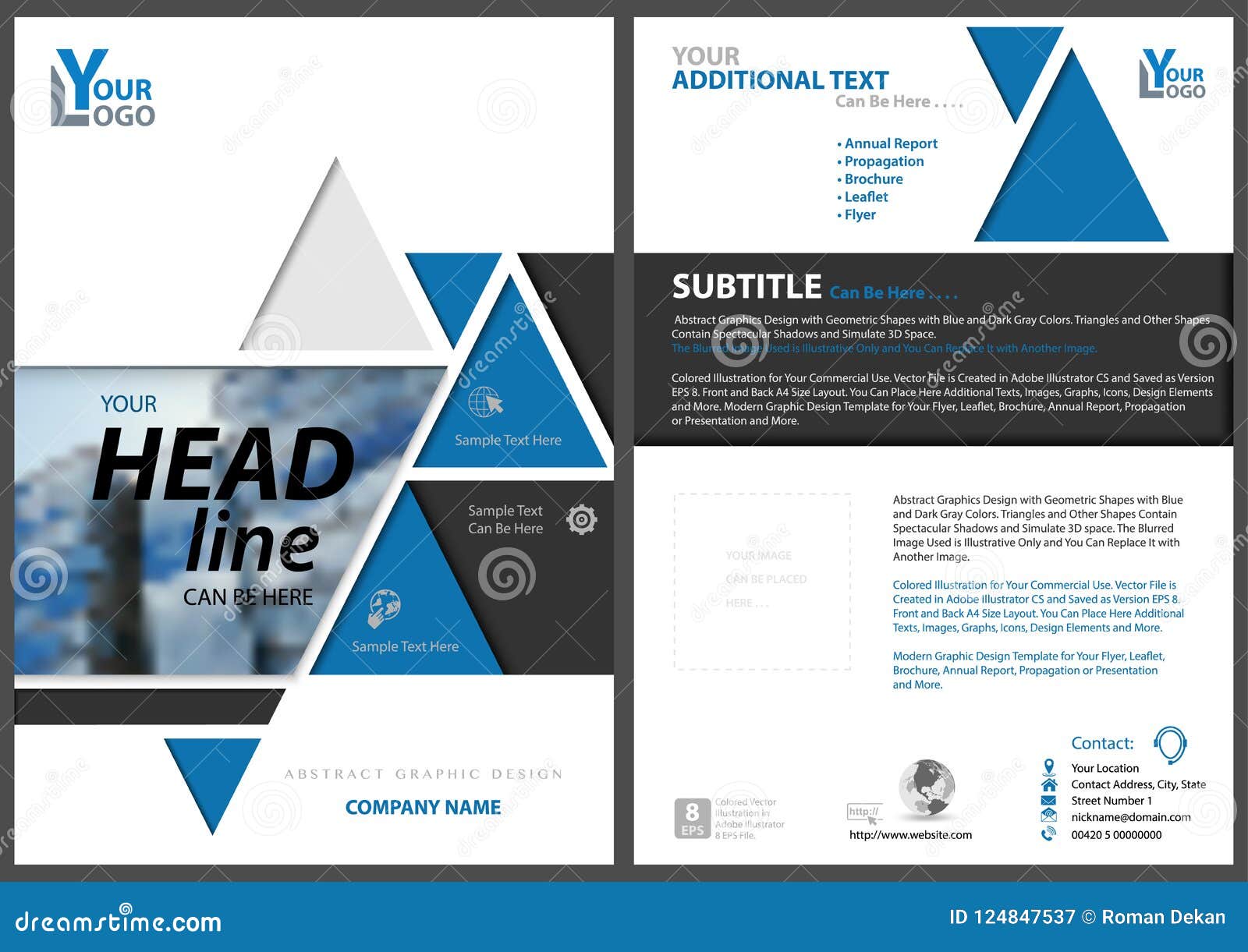 Abstract Geometric Flyer Template with Triangles Stock Vector ...