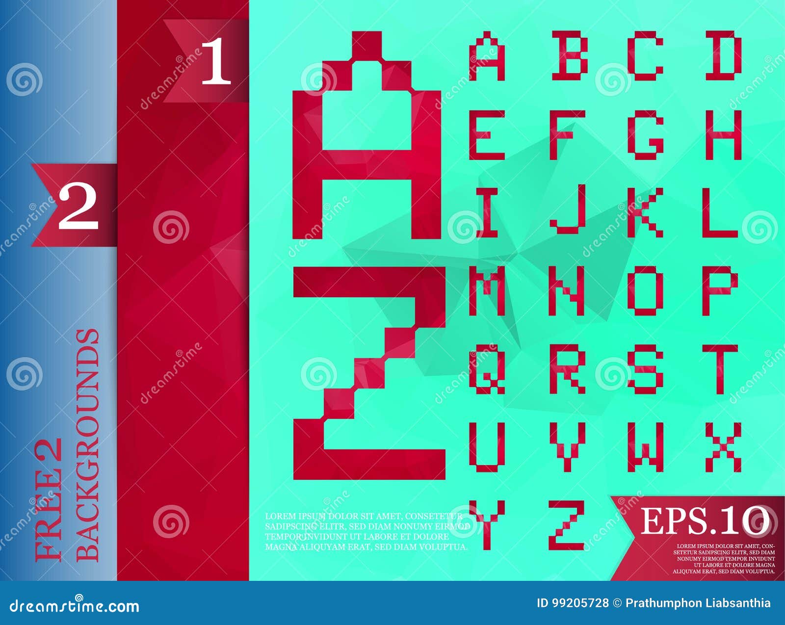 Abstract Geometric Font Backgrounds Full Color Crystal Font Poly Stock ...