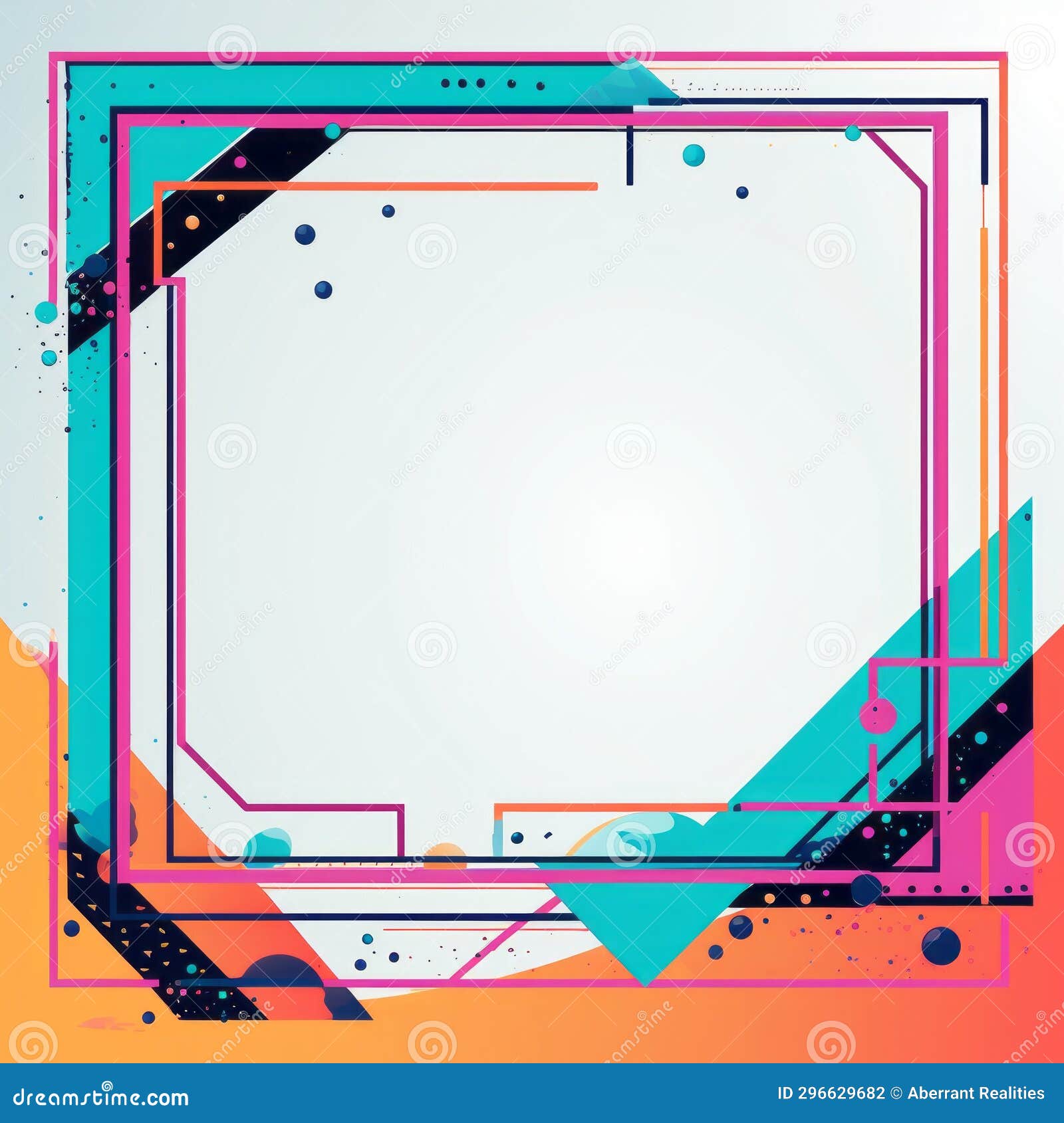 Abstract Geometric Frame on a Colorful Background Stock Illustration ...