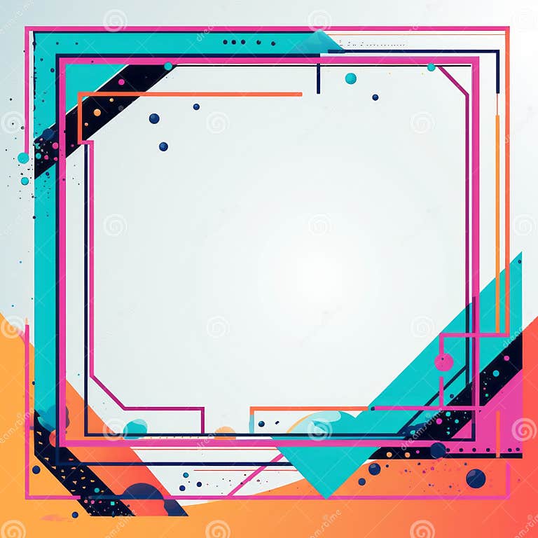 Abstract Geometric Frame on a Colorful Background Stock Illustration ...