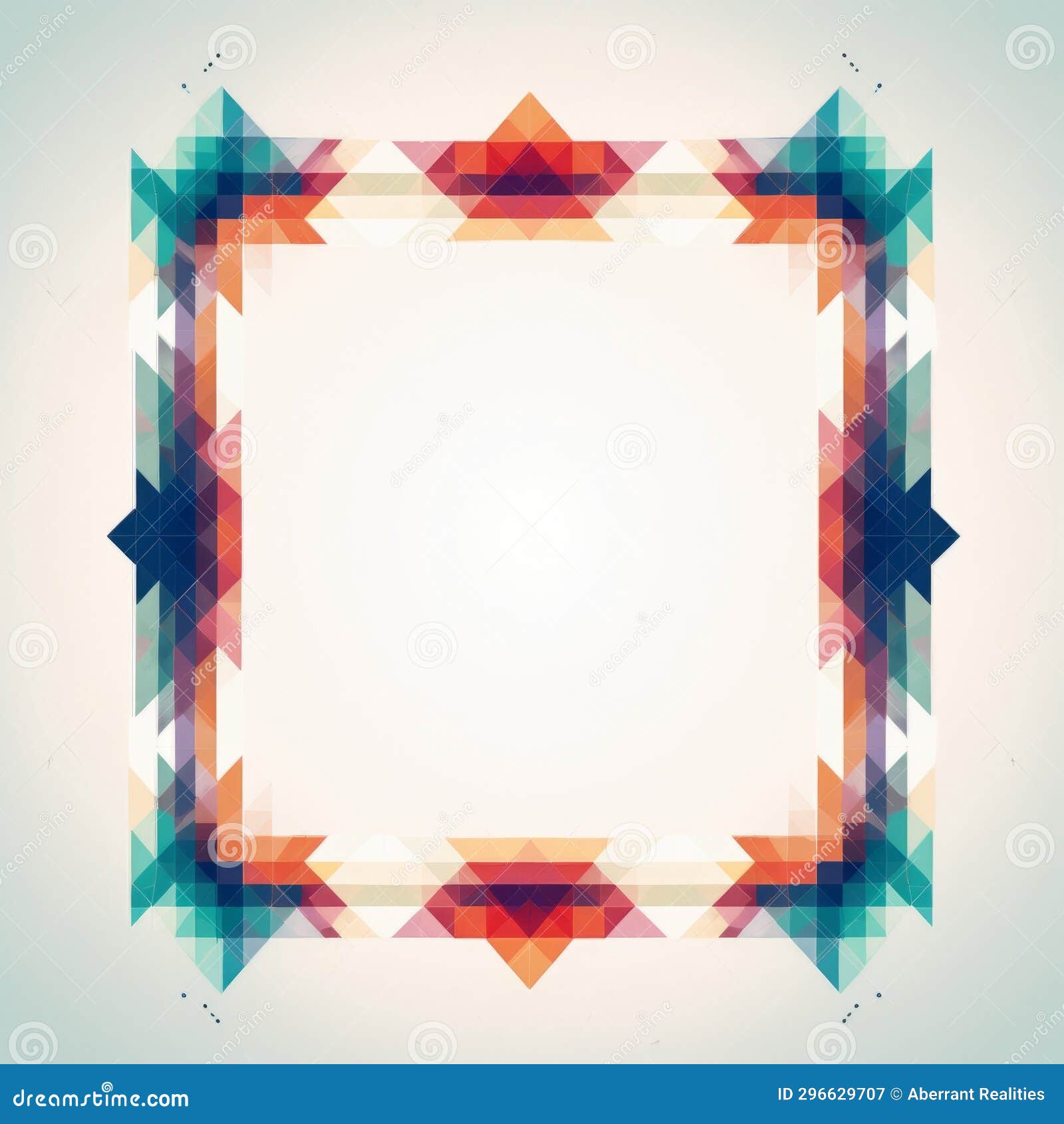 Abstract Geometric Frame with Colorful Triangles on a Light Background ...