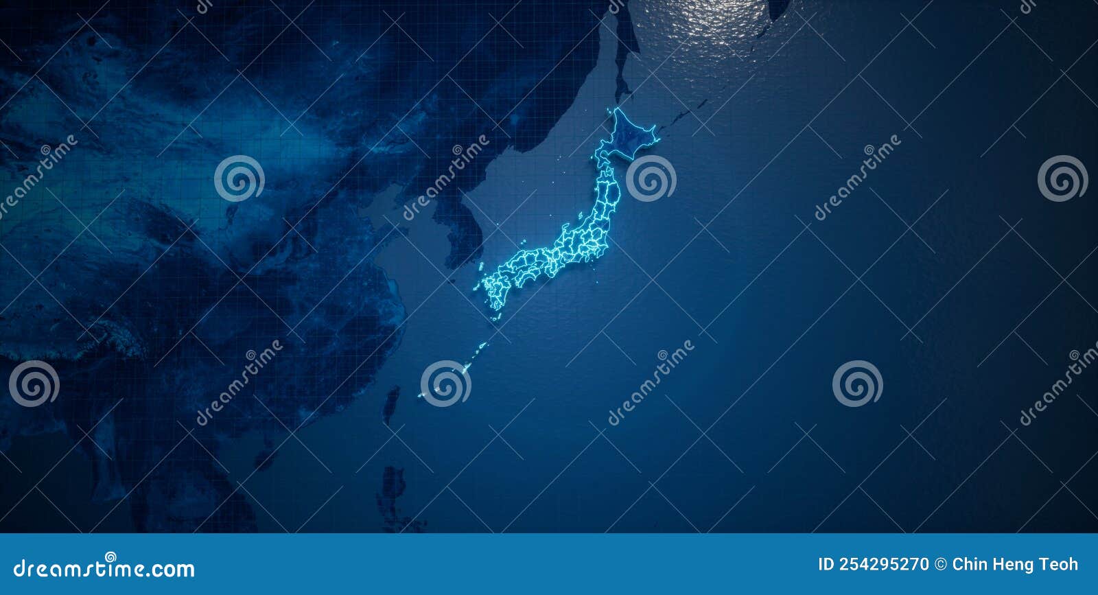 Abstract Geometric Futuristic Concept 3d Map of Japan with Borders As ...