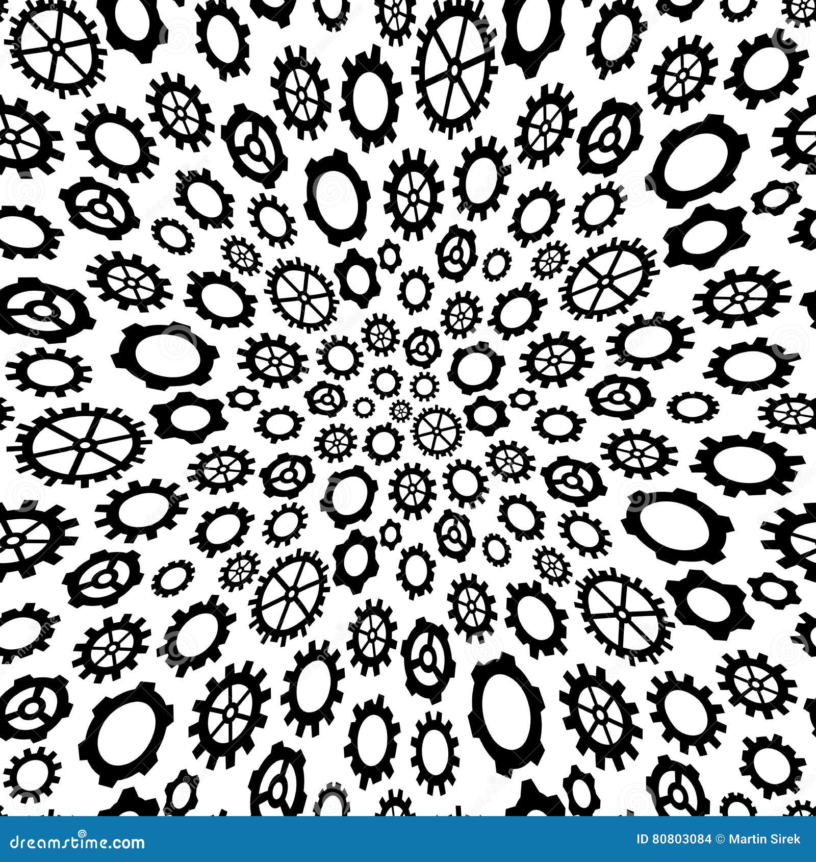 Abstract Geometric Gear Black and White Graphic Design Cog Wheel ...