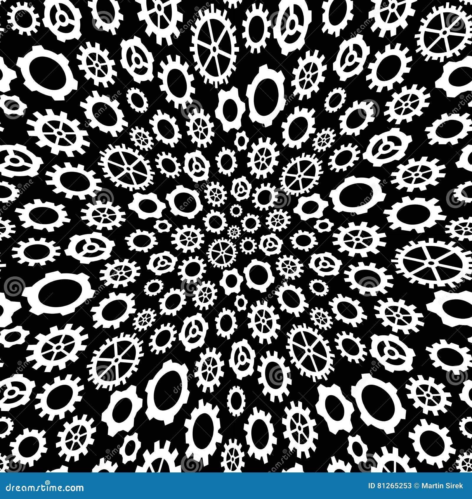 Abstract Geometric Gear Black and White Graphic Design Cog Wheel ...