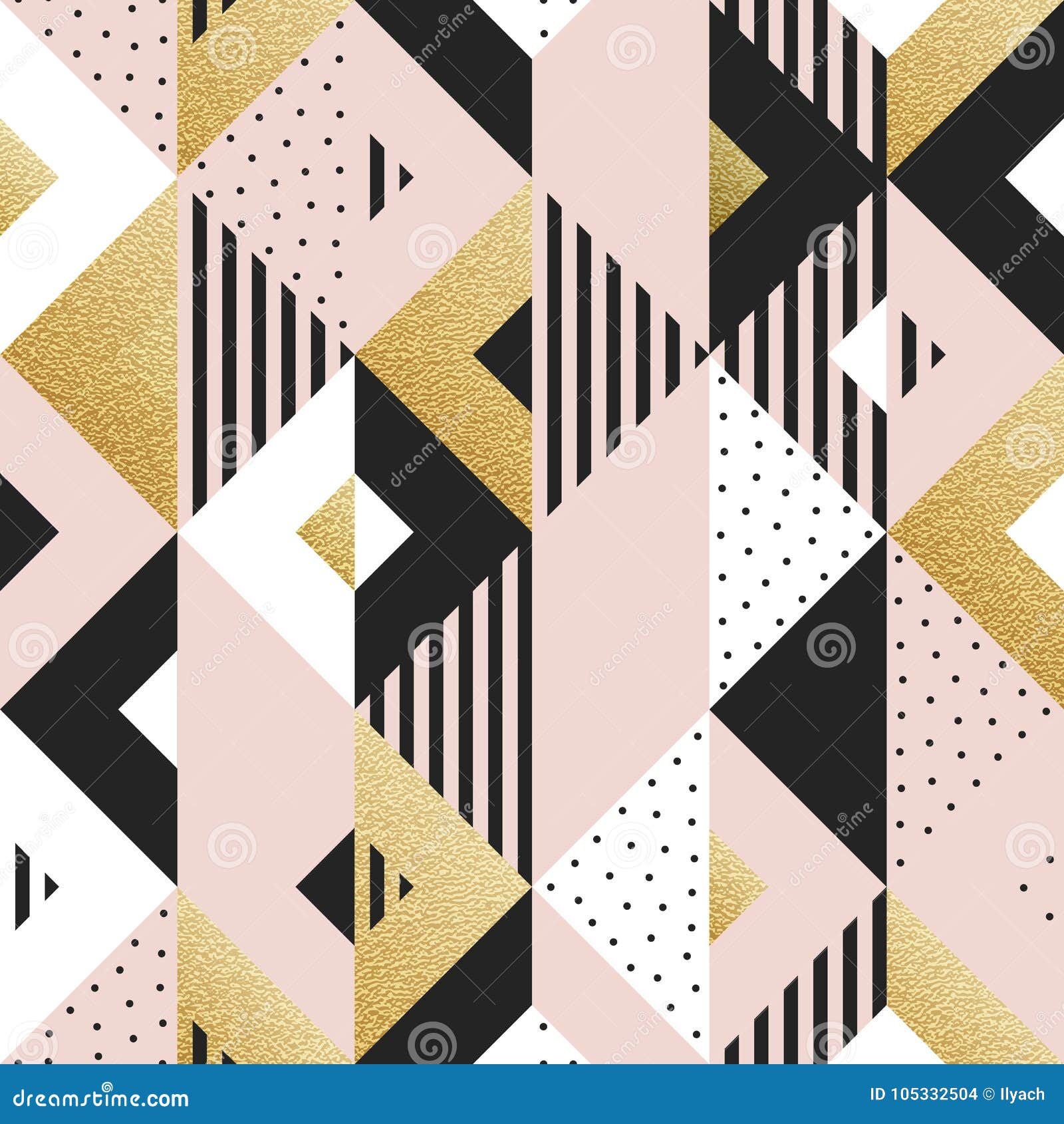 Abstract Geometric Gold Pattern Background of Square and Triangle ...