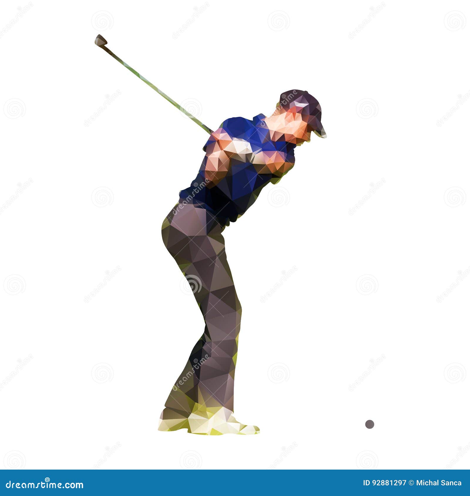 Abstract Geometric Golf Player, Polygonal Stock Vector - Illustration ...