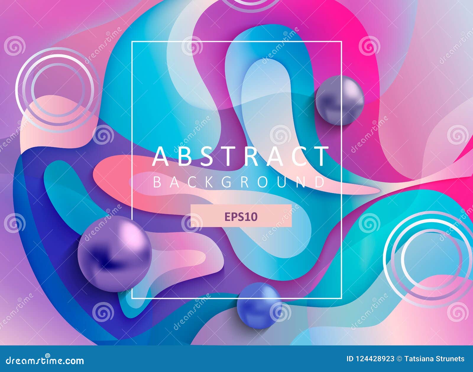 Abstract Geometric Gradient Background with Balls. Stock Vector ...