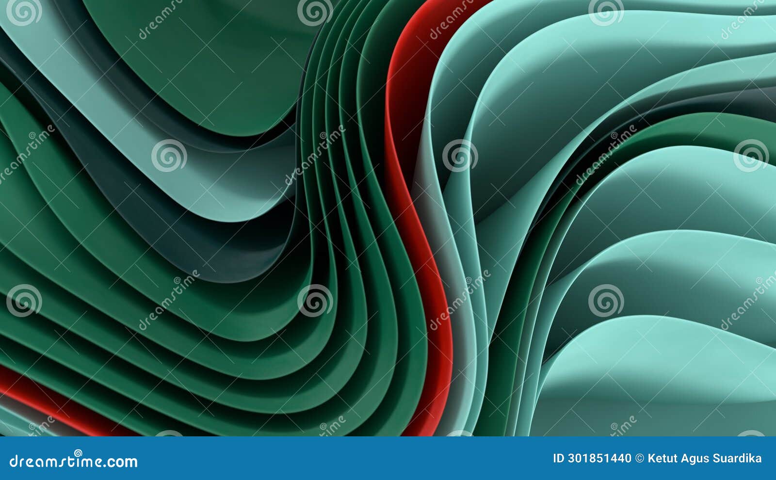Abstract Geometric Green Red Curvy Waves Pattern Layers Folded Cloth ...