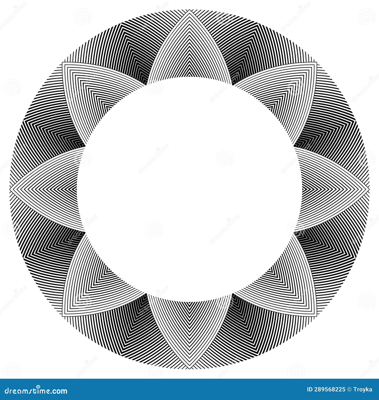 Abstract Geometric Halftone Radial Pattern for Decorative Round Frame ...