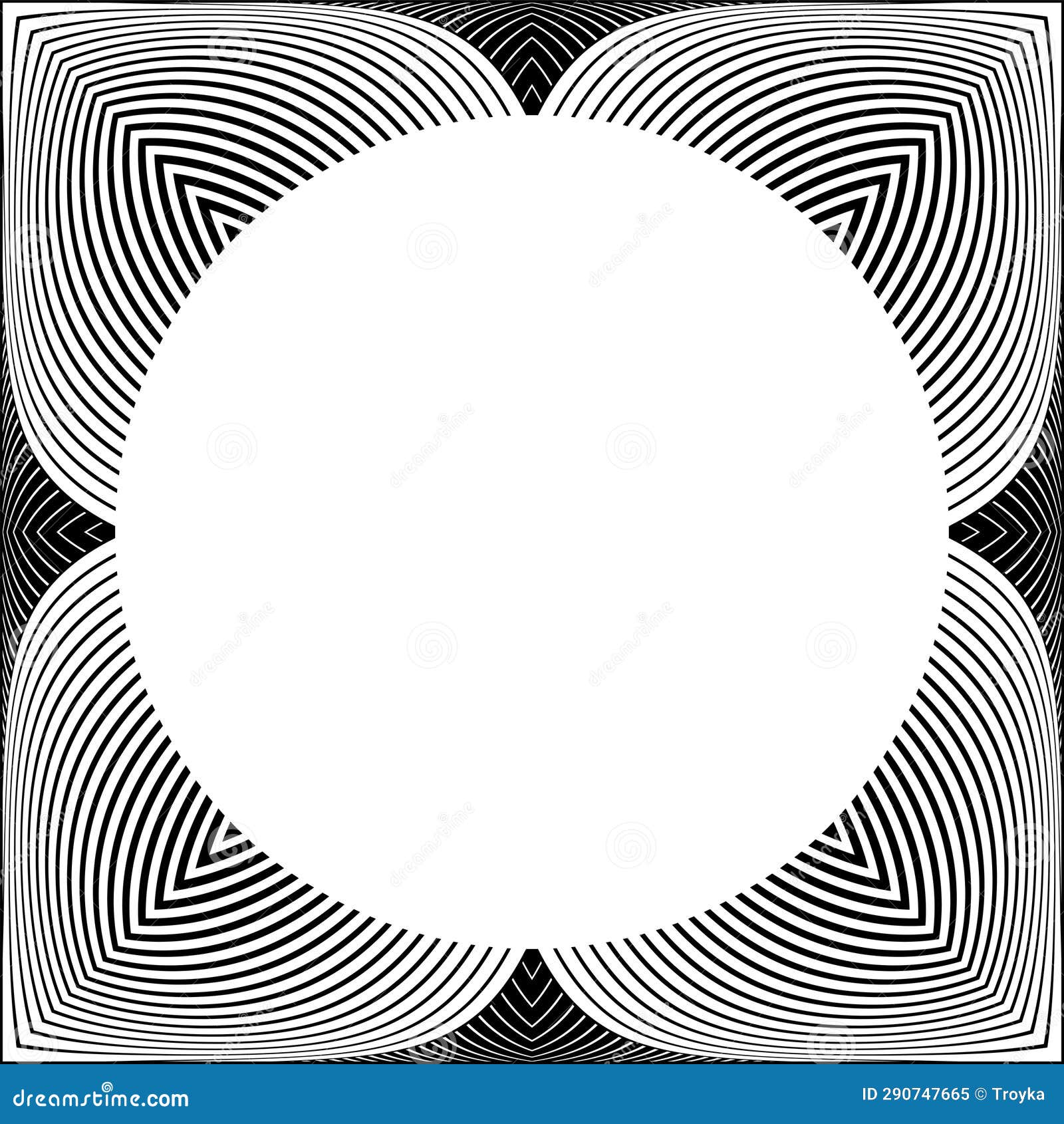 Abstract Geometric Halftone Radial Pattern for Decorative Round Frame ...