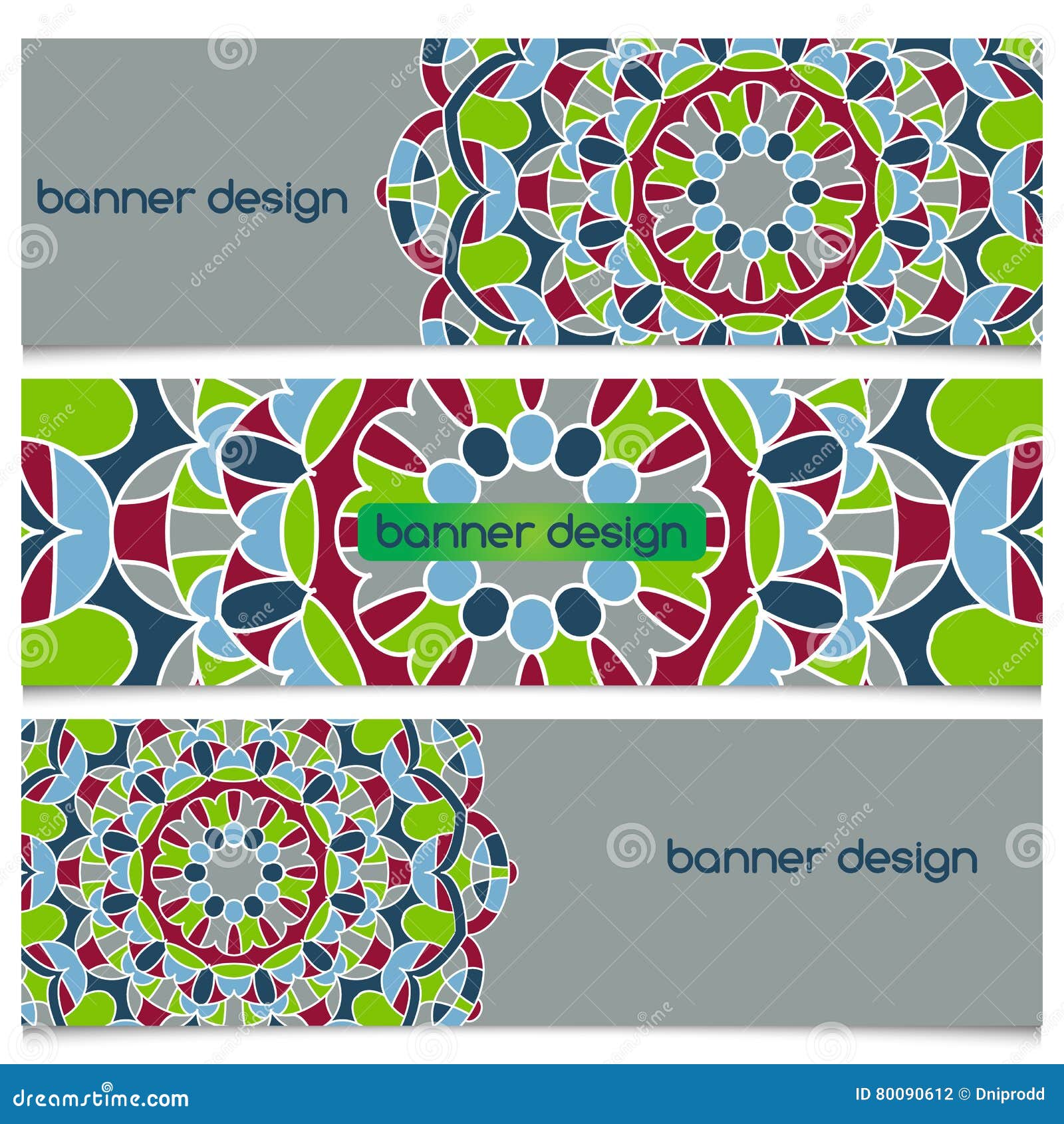 Abstract Geometric Header Vector Background with Mandala. Stock Vector ...