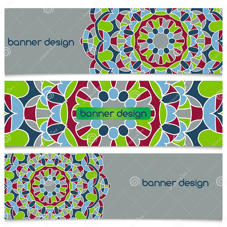 Abstract Geometric Header Vector Background with Mandala. Stock Vector ...