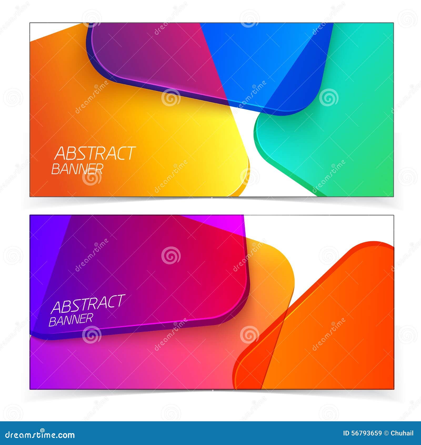 Abstract geometric headers stock vector. Illustration of material ...