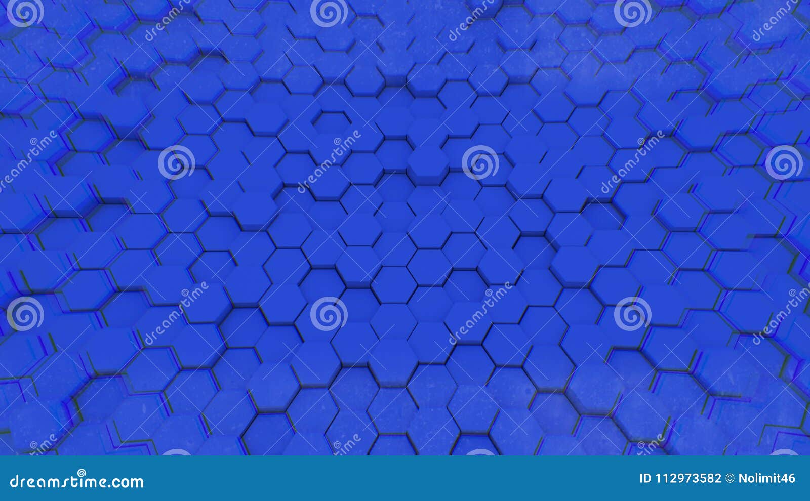Abstract Geometric Hexagons, Optical Illusion, Computer Generated 3D ...