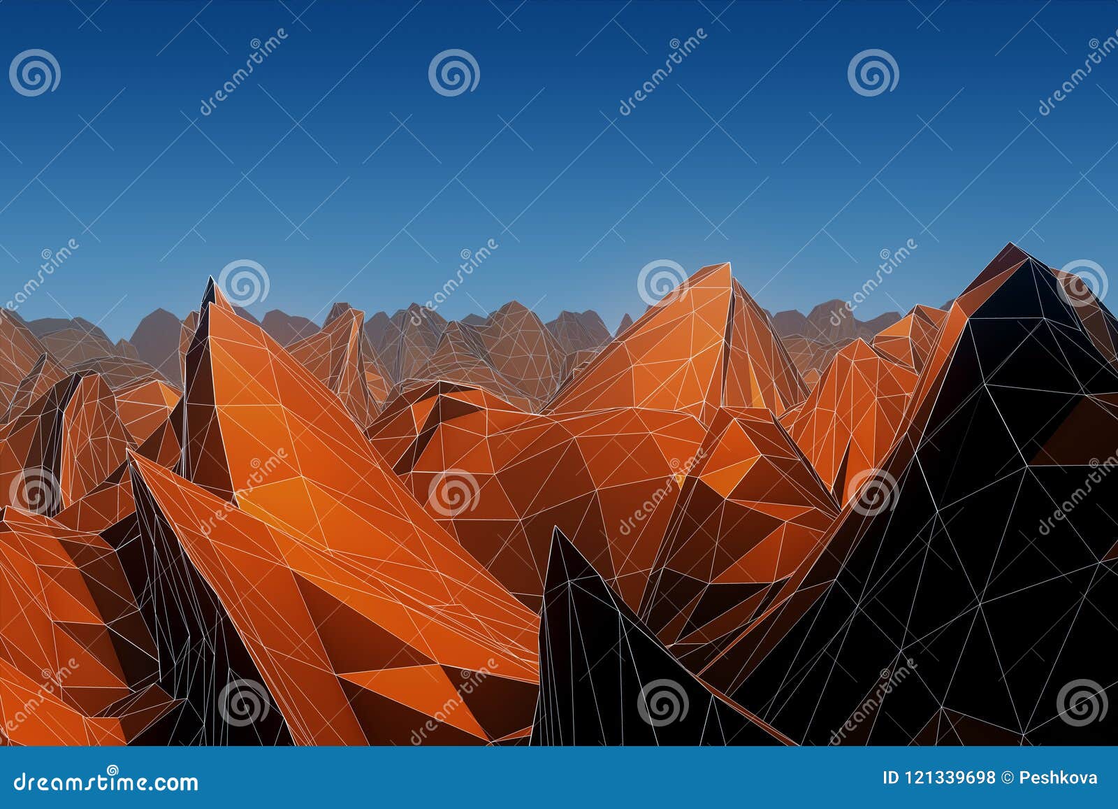 Abstract Geometric Hills Background Stock Illustration - Illustration ...